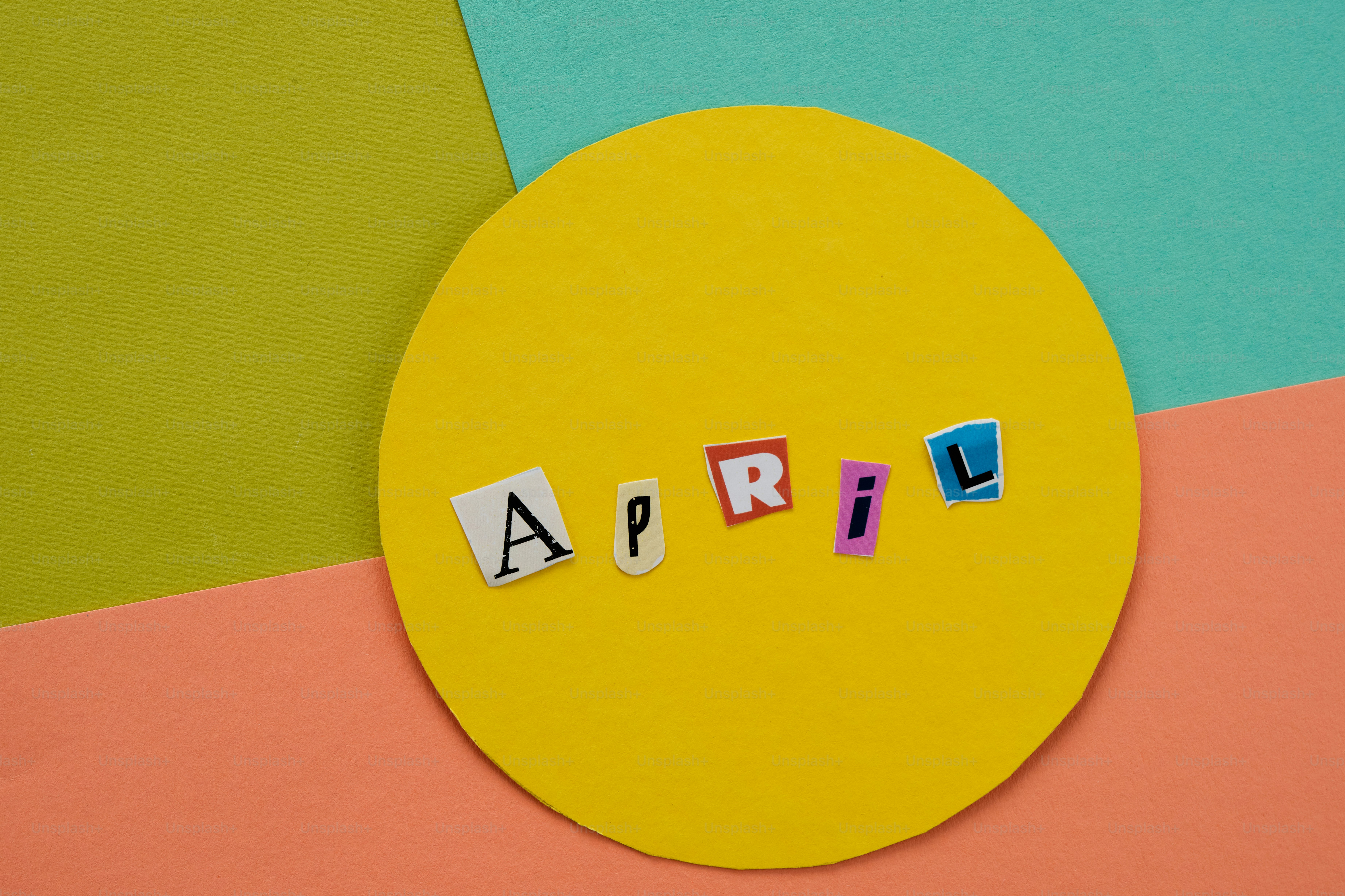 The word april spelled out with cut-out letters. photo – Spring Image ...