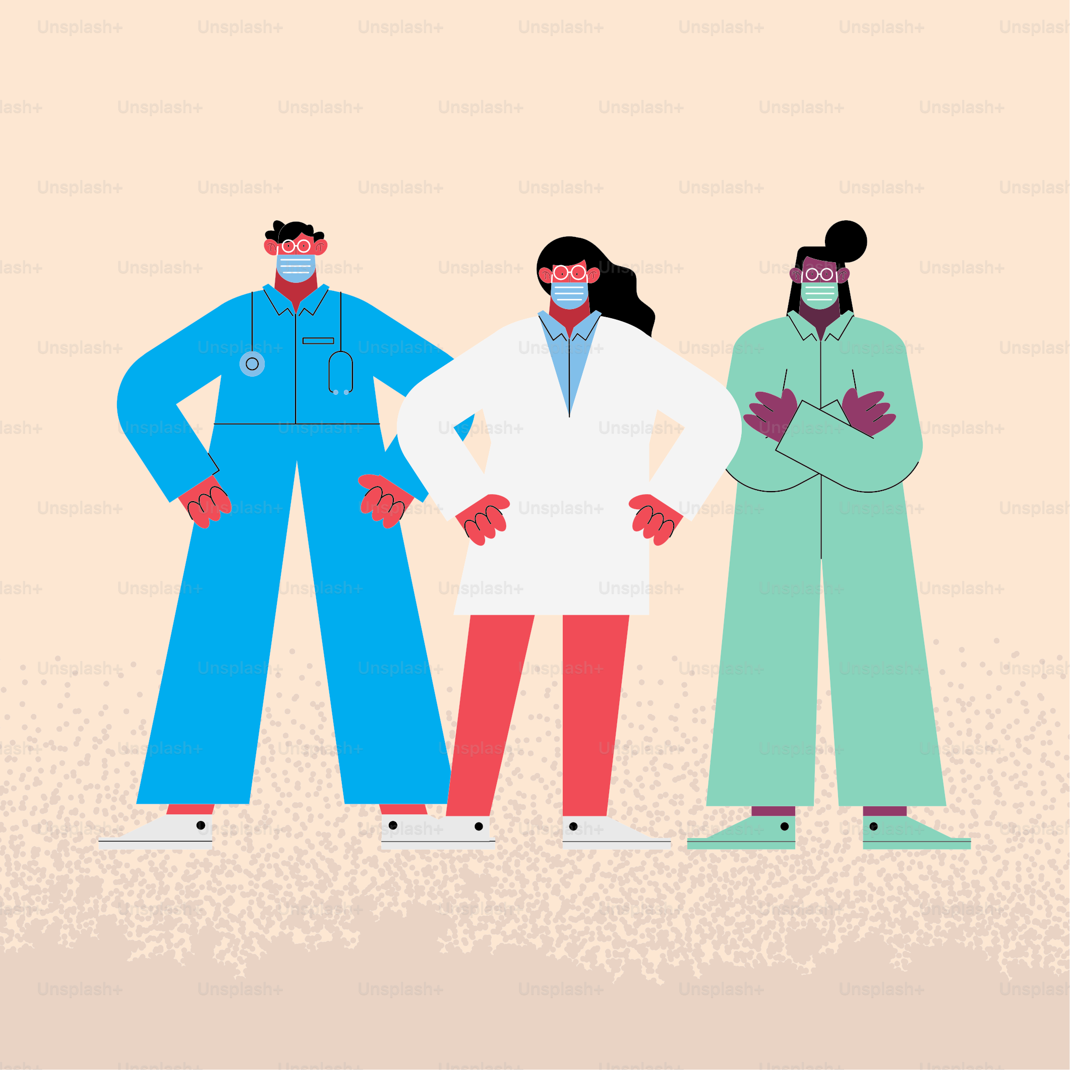 Doctors staff team comic characters vector – People Image on Unsplash