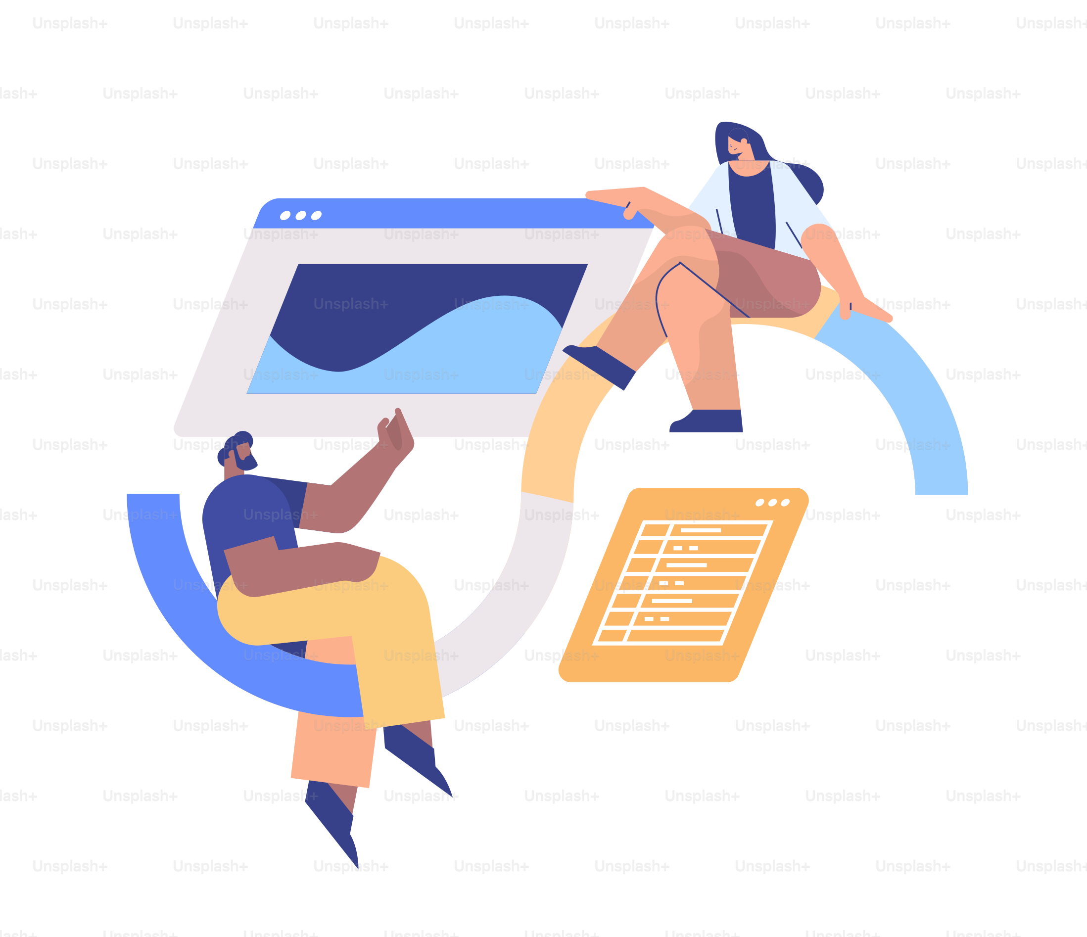 Mix race developers creating website ui interface web application development program software ...