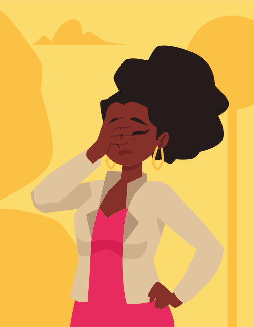 Portrait d’une fille triste déçue montrant un geste de honte ou de ...