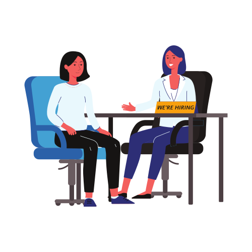 HR recruitment interview scene with people cartoon characters, flat ...