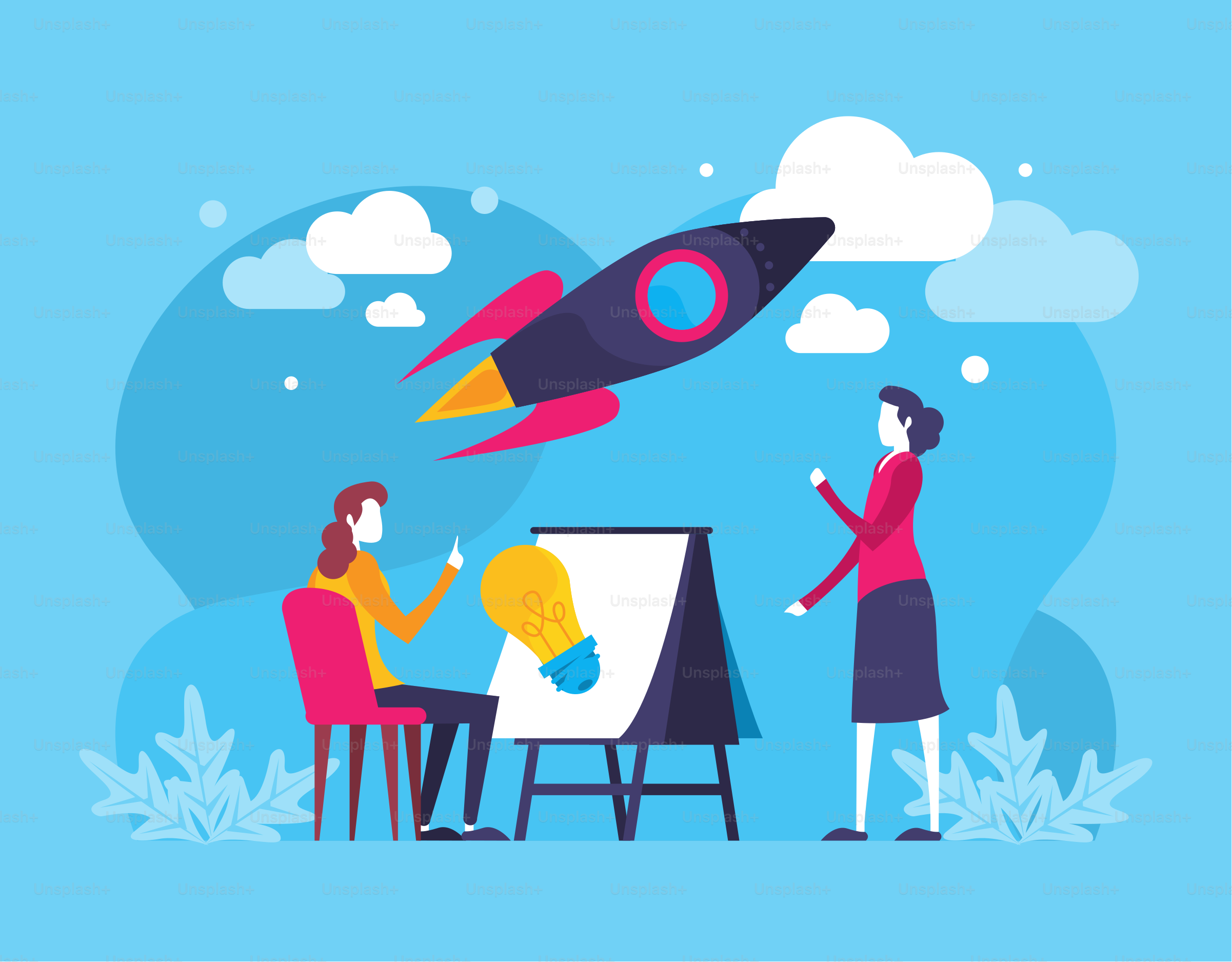 Quattro icone del set di business di coaching vettoriale – Immagine di ...