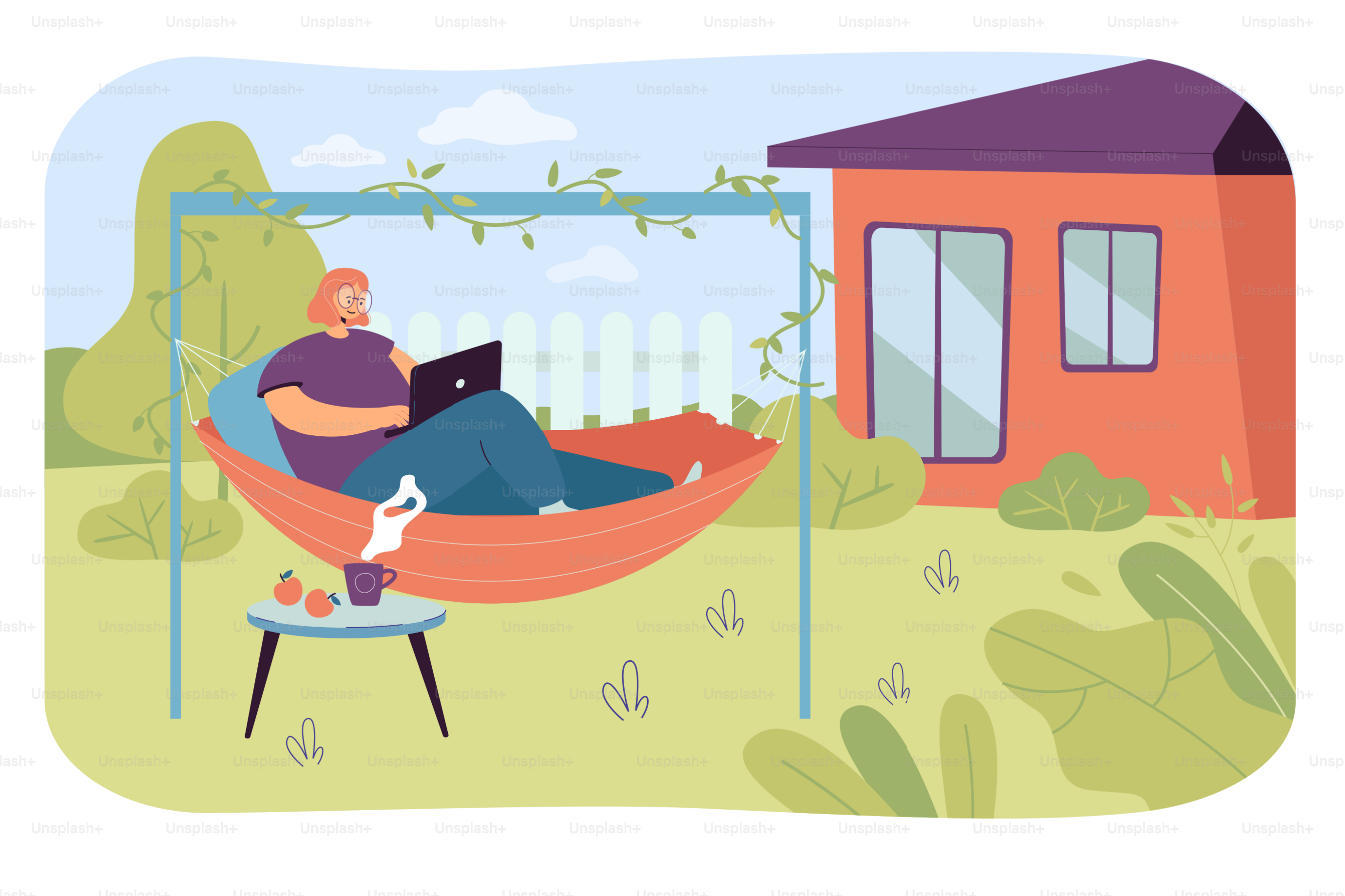 Relaxing At Home Cartoon