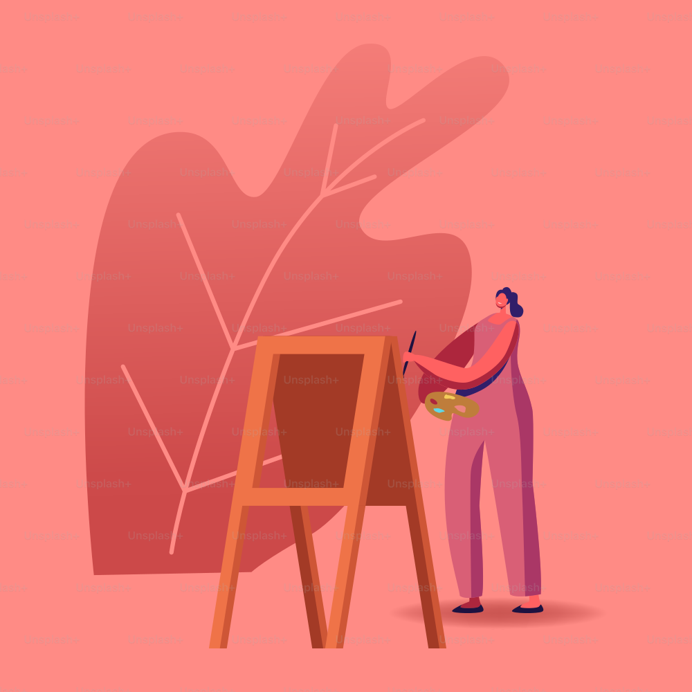 Creative Hobby, Drawing on Plein Air, Art Class. Talented Artist Female ...