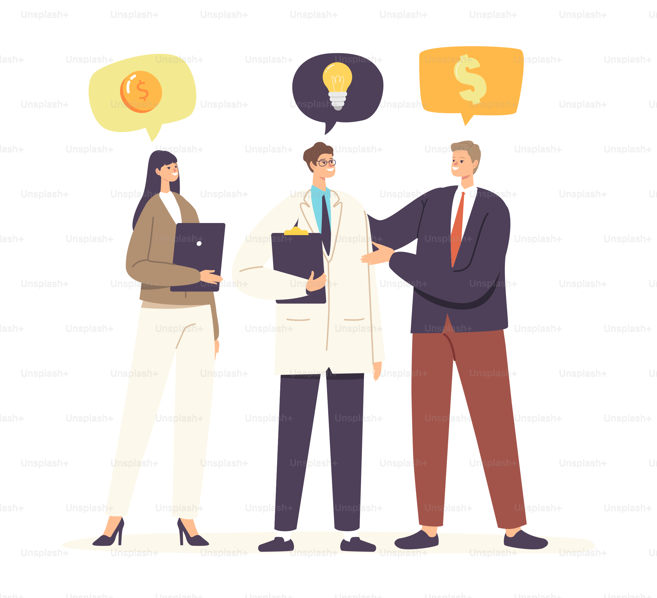 Medicine Sponsorship Concept. Sponsor Businessman and Businesswoman ...