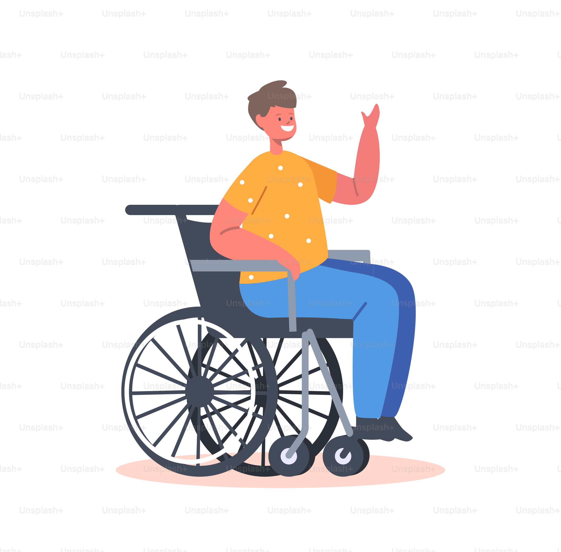 Young Disabled Boy Sitting in Wheelchair Isolated on White Background ...