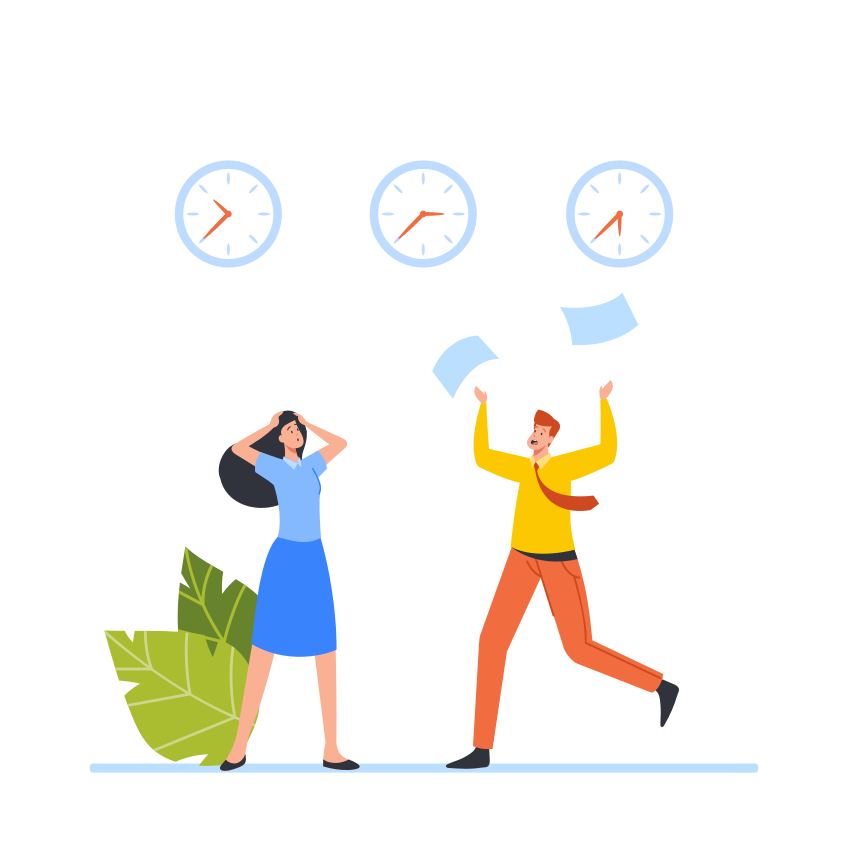 Work Rush, Office Chaos, Busy, Nervous Workers Fussing at Workplace ...