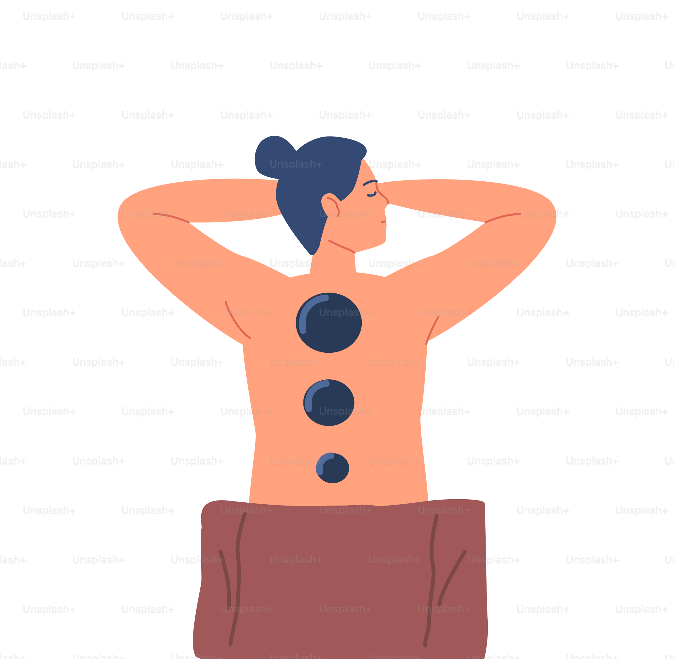 Hot Stones Massage Procedure in Spa Salon for Back Health and Relieving ...