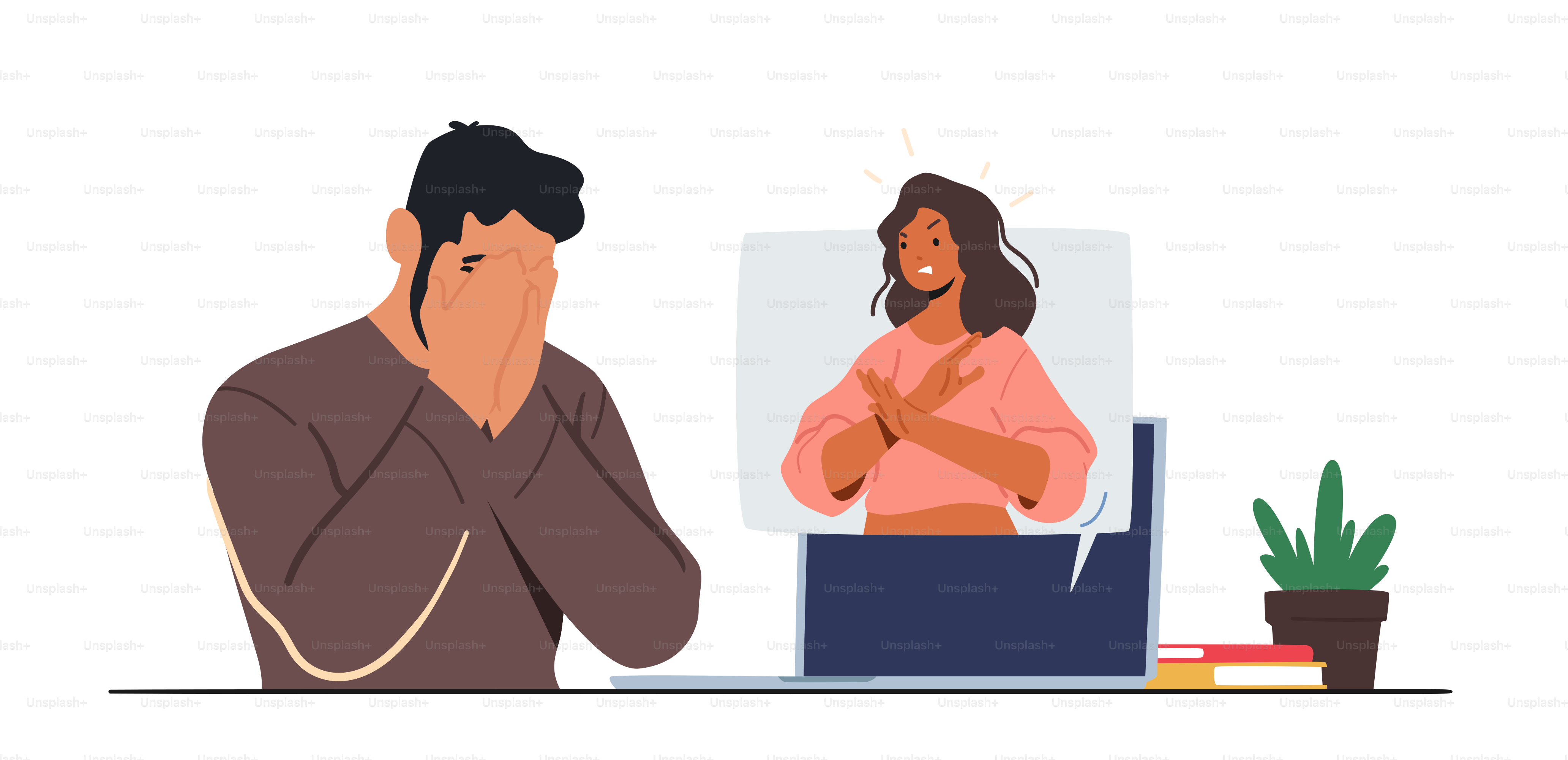 Cyberbullying Abuse. Woman Show Stop Gesture from Pc Monitor. Teen ...