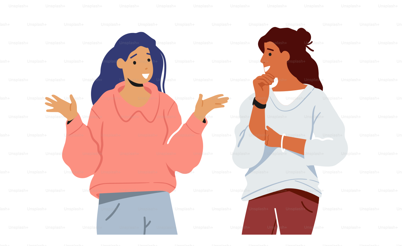 Girls Communicating, Friendly Conversation Concept. Young Women Talking ...