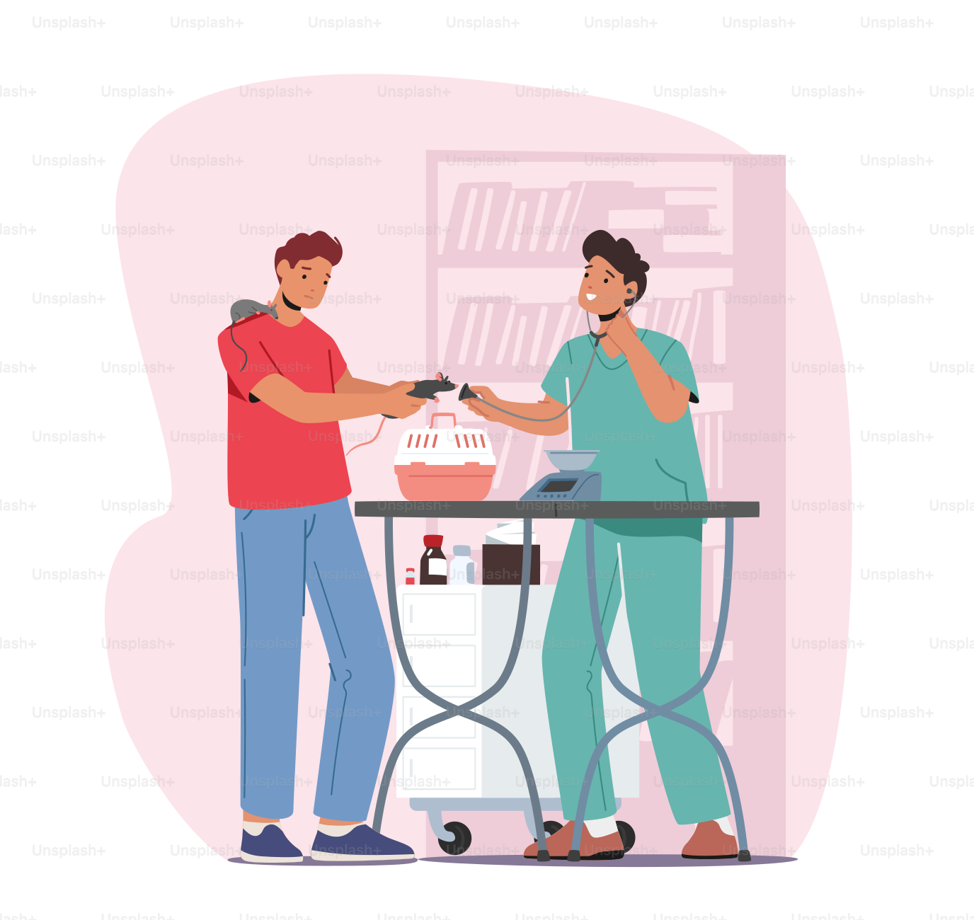 Animal Health Care And Medicine Concept, Vet Clinic Doctor Working And ...