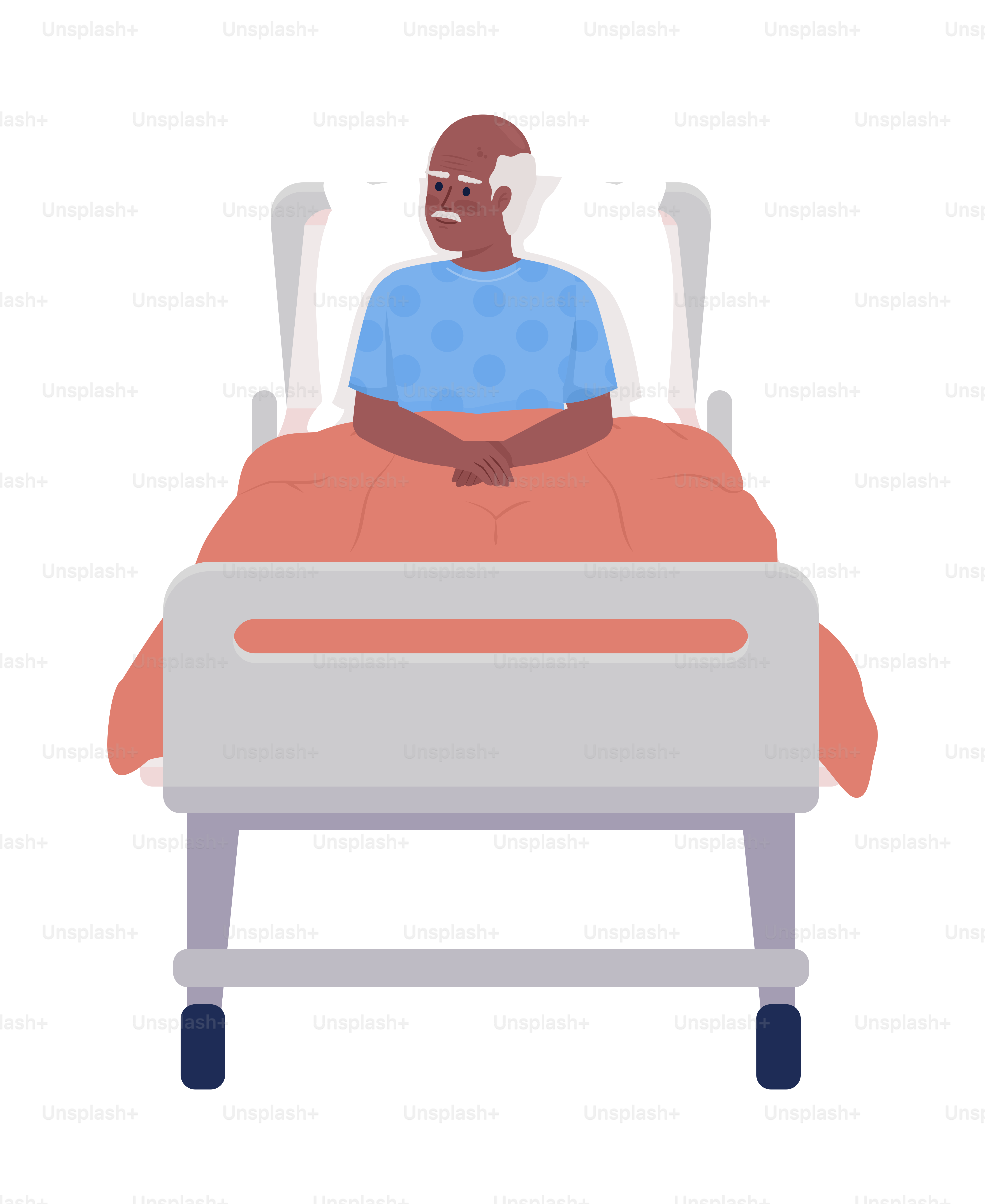 Patient semi flat color vector character. Hospitalization. Editable ...