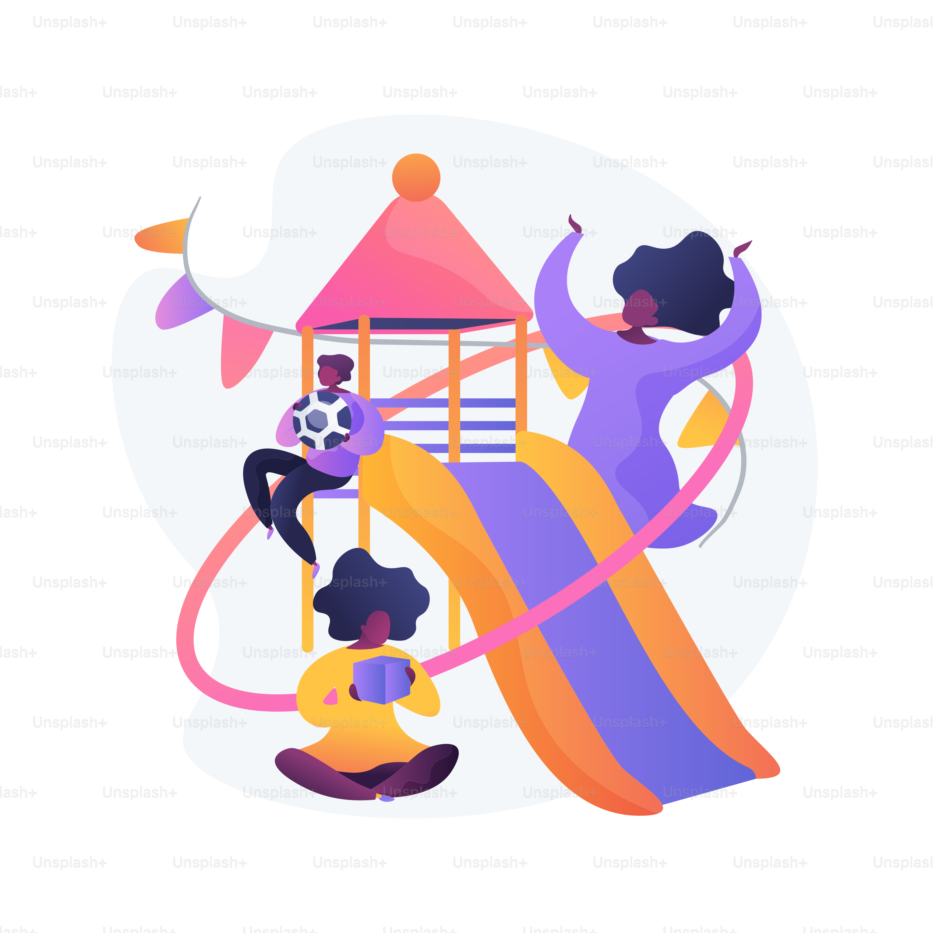 Child friendly zone. Kids playground, kindergarten facilities, kidzone ...