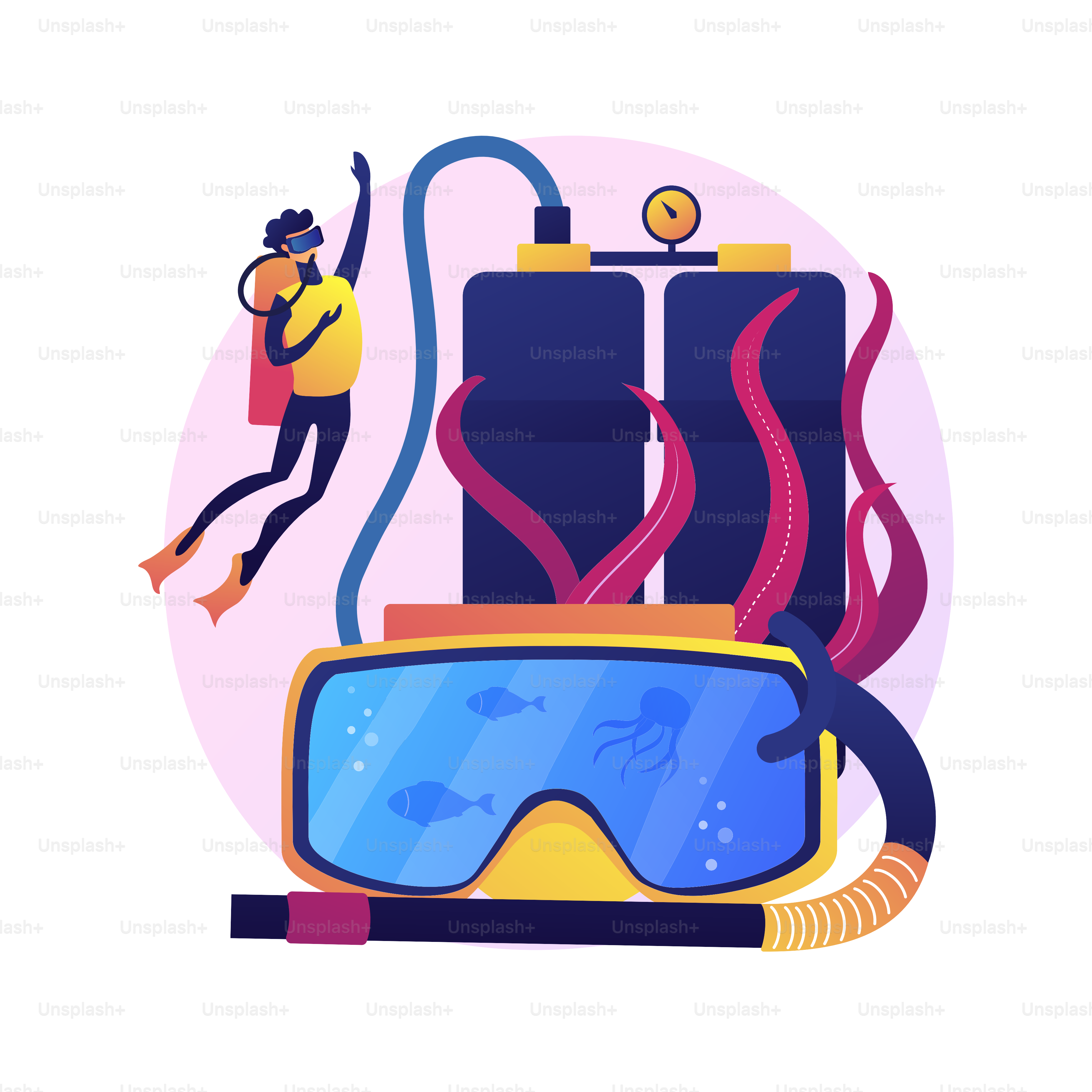 Diving school instructor. Scuba diving, underwater recreation ...