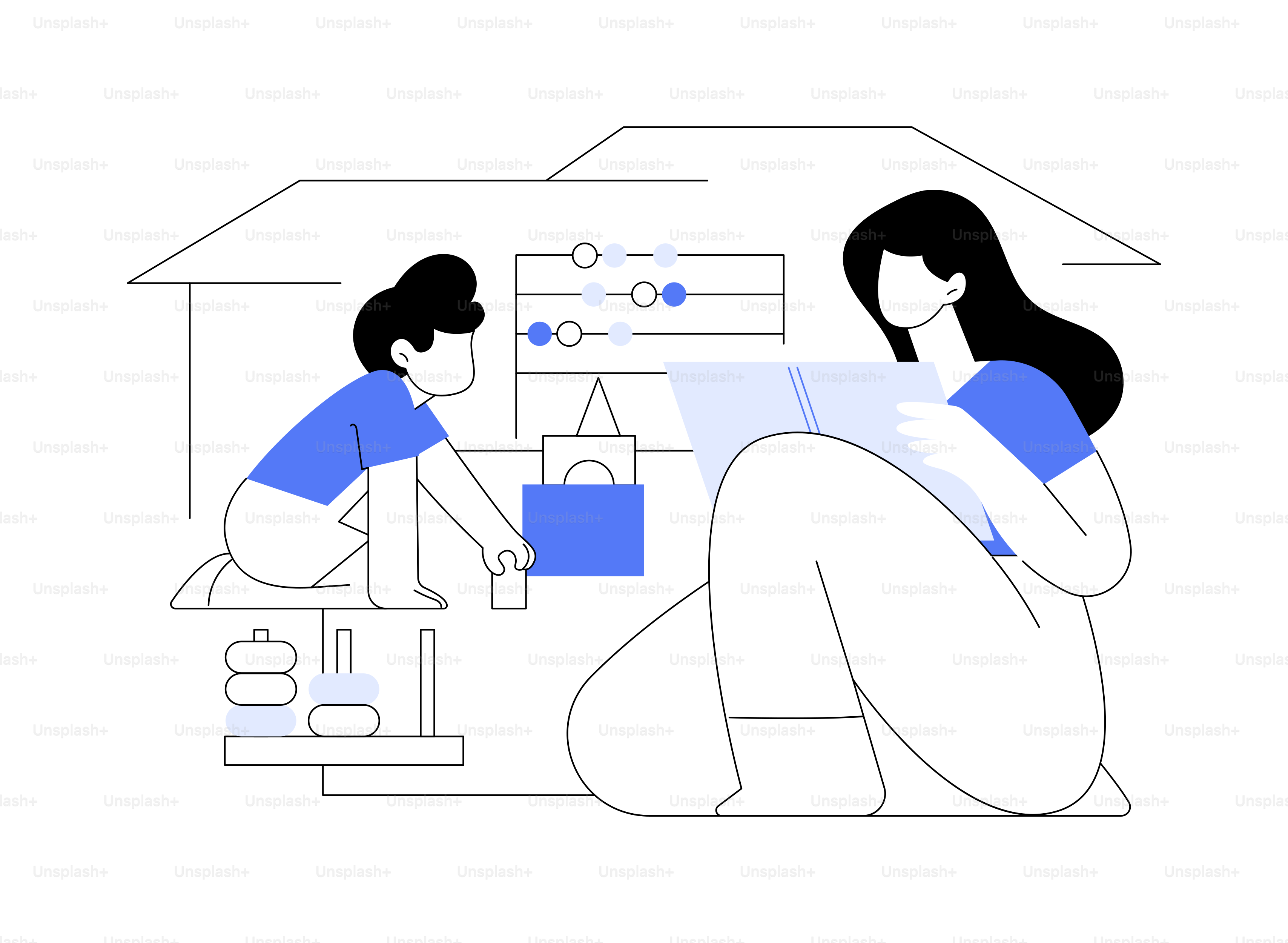 In-home daycare abstract concept vector illustration. In-home caregiver ...