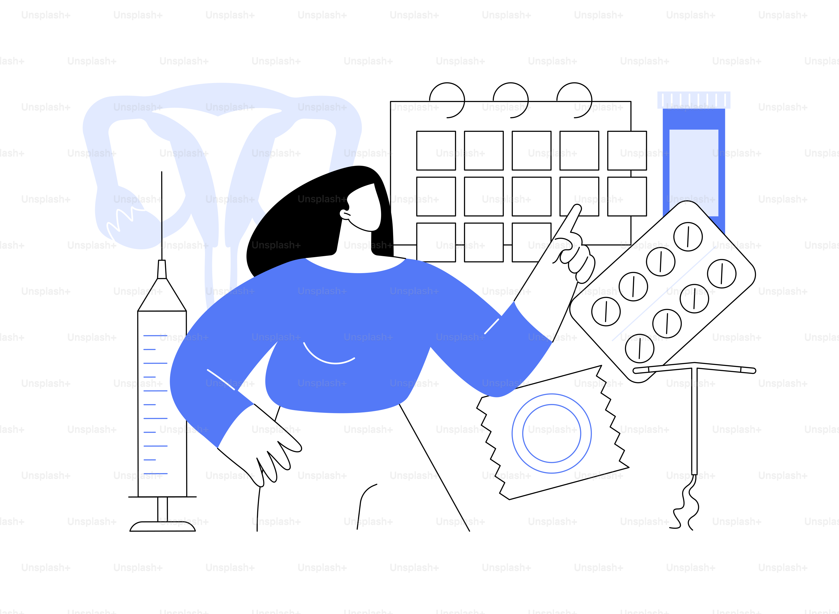 Contraceptifs féminins concept abstrait illustration vectorielle ...