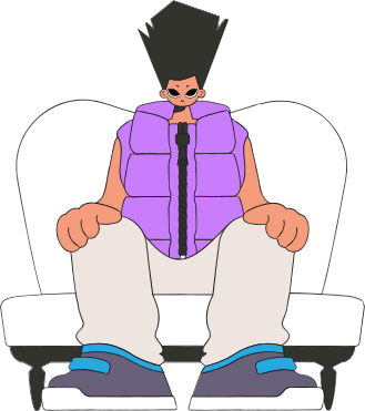 The guy sits on a chair Character Rentro style. vector – Sitting Image ...