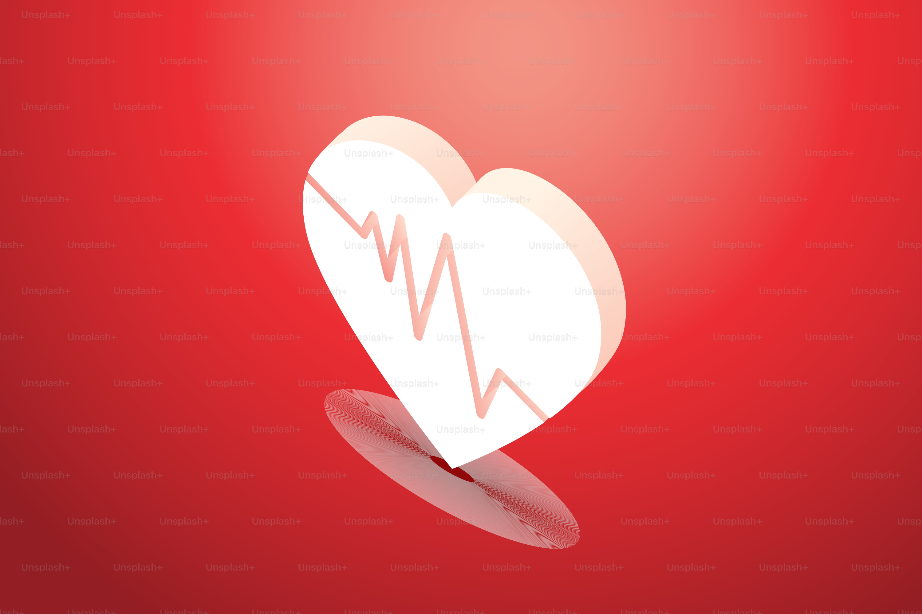 El corazón late en rojo de fondo al caer la luz. icono para medicina ...