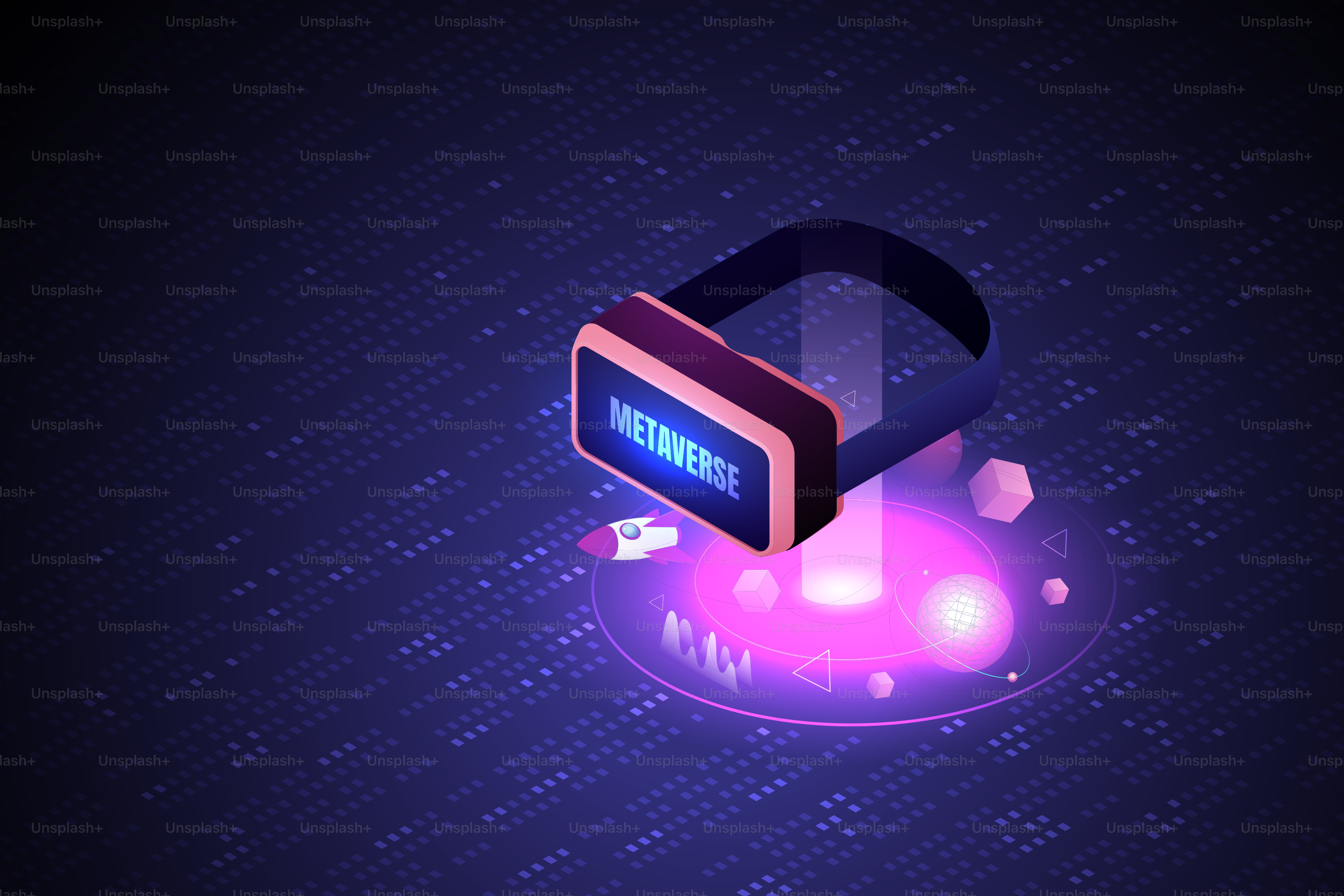 Experience reality headset VR Metaverse, the limitless virtual reality technology for future ...