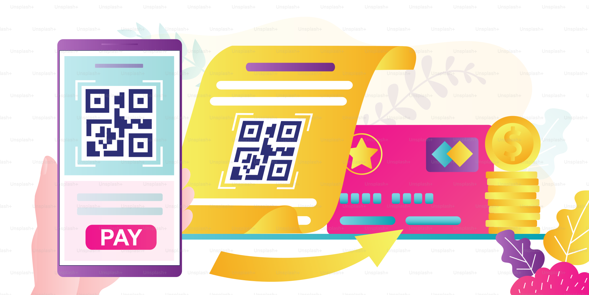 QR Code scanning concept. Hand holding smartphone and scan code ...