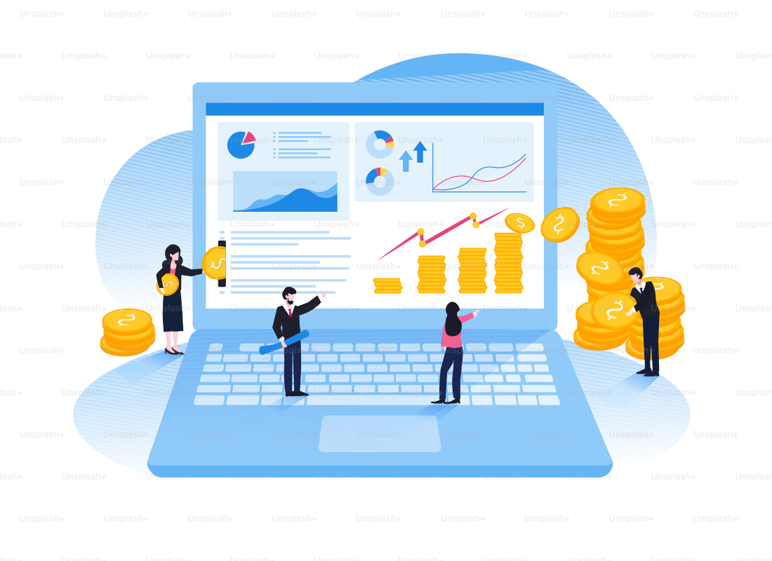 Inversión empresarial con ilustración de personas vector – Imagen de ...