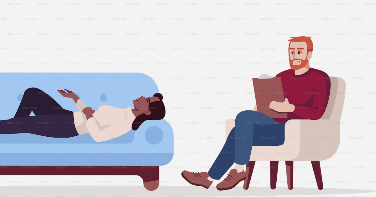 Private therapy session semi flat RGB color vector illustration ... Private therapy session semi flat RGB color vector illustration ...