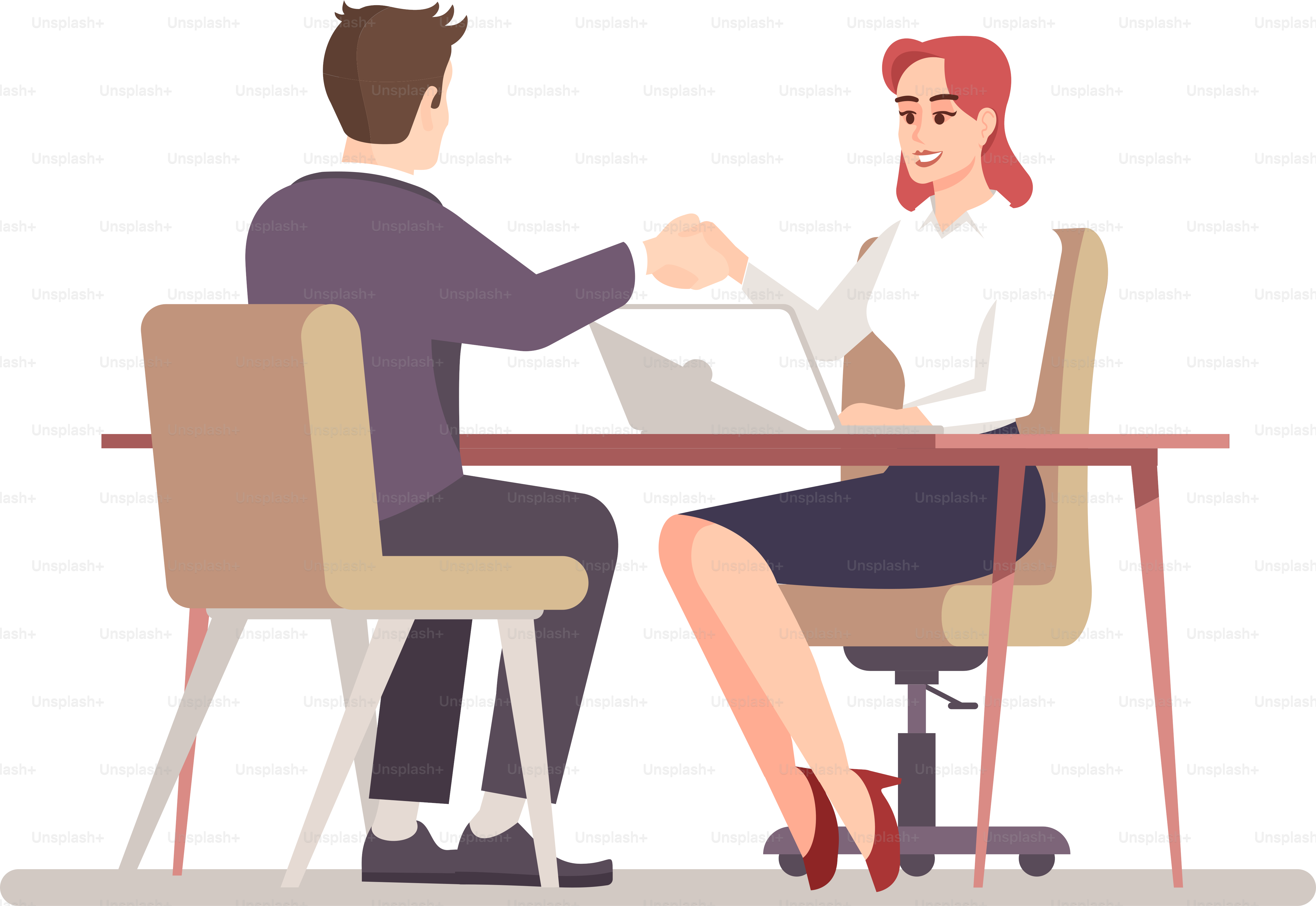 Accomplish strategic discussion semi flat RGB color vector illustration ...