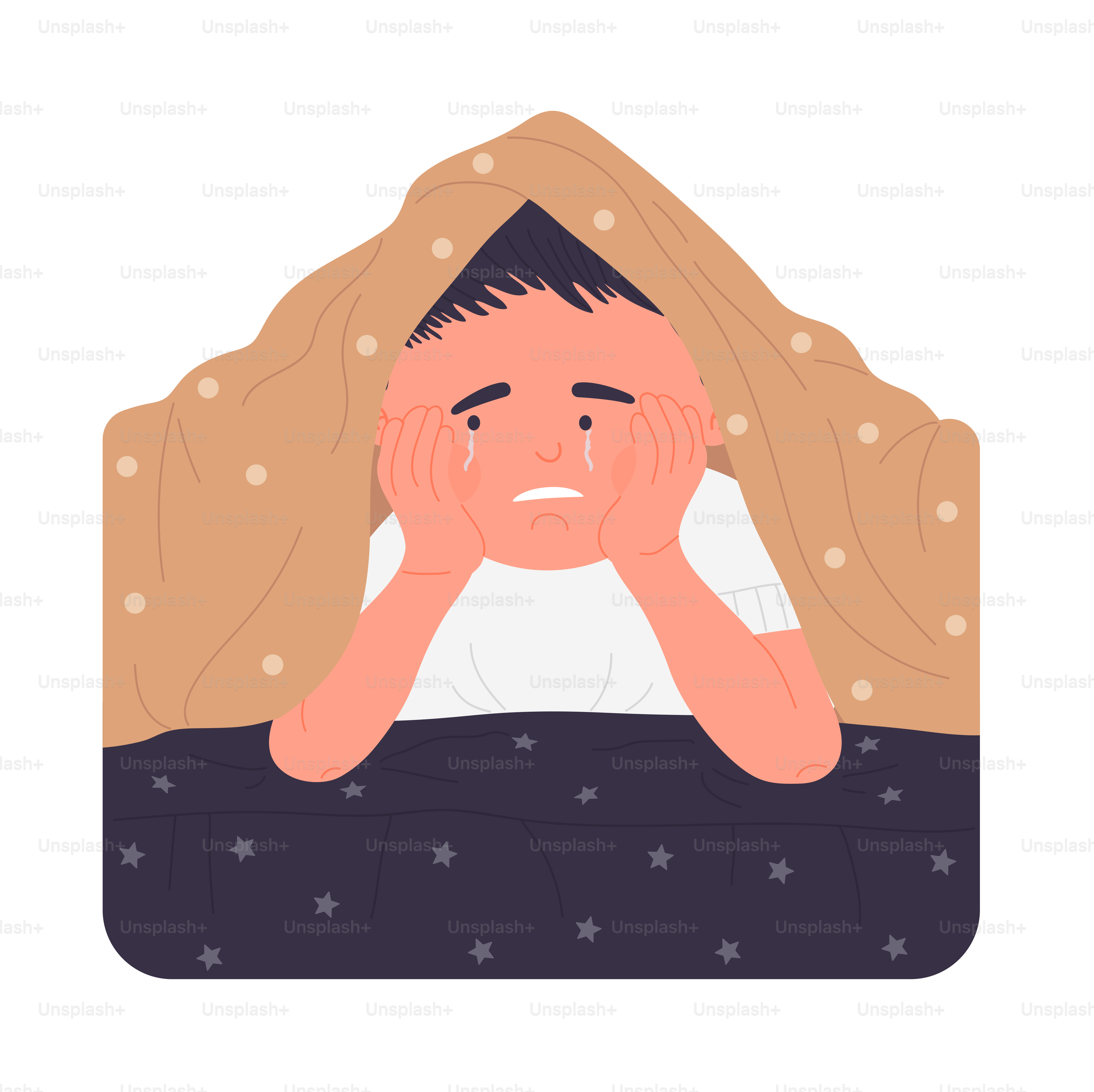 Scared crying little kid. Depressed child, childhood mental problems ...