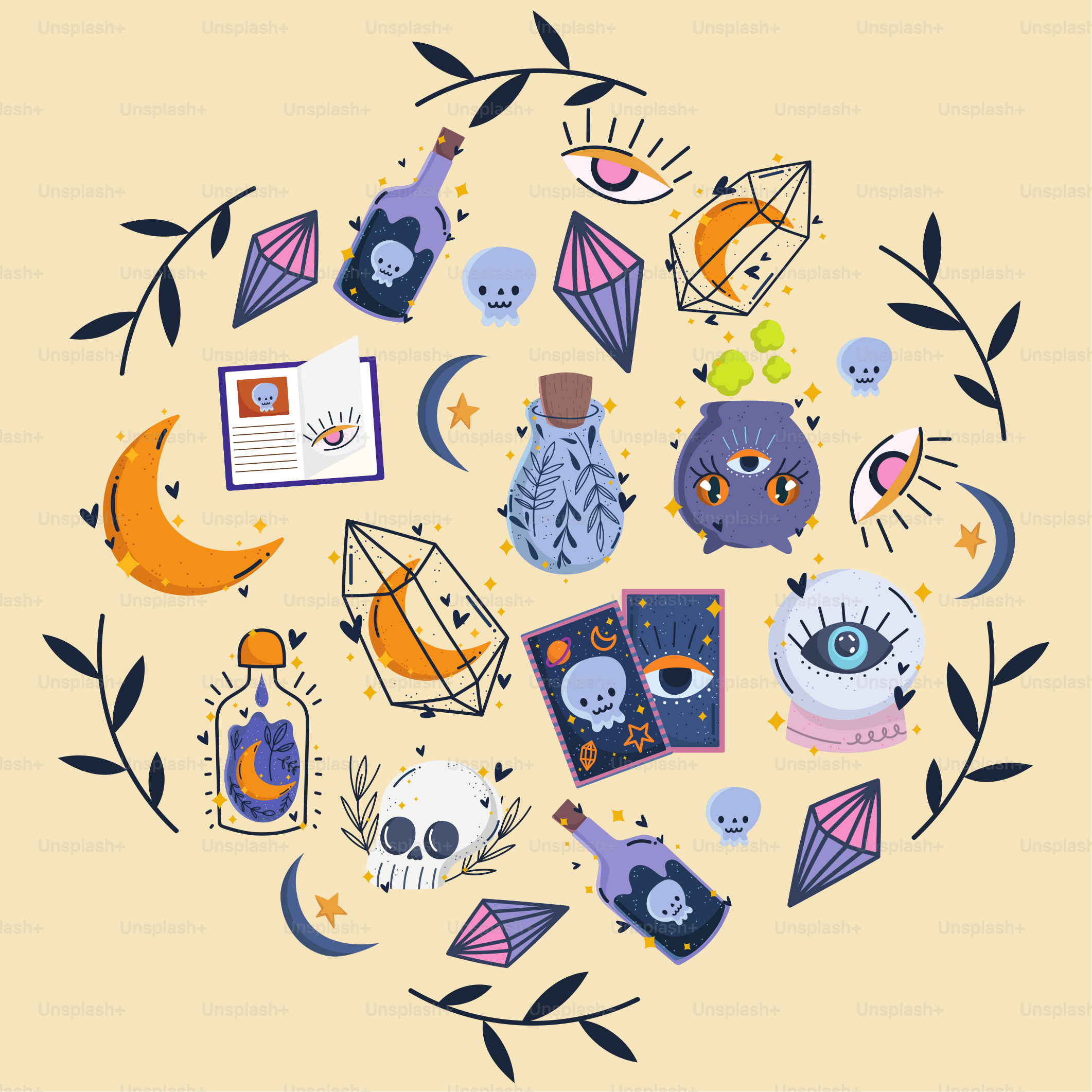 Magic esoteric alchemy and mystic cartoon vector – Vector Image on Unsplash