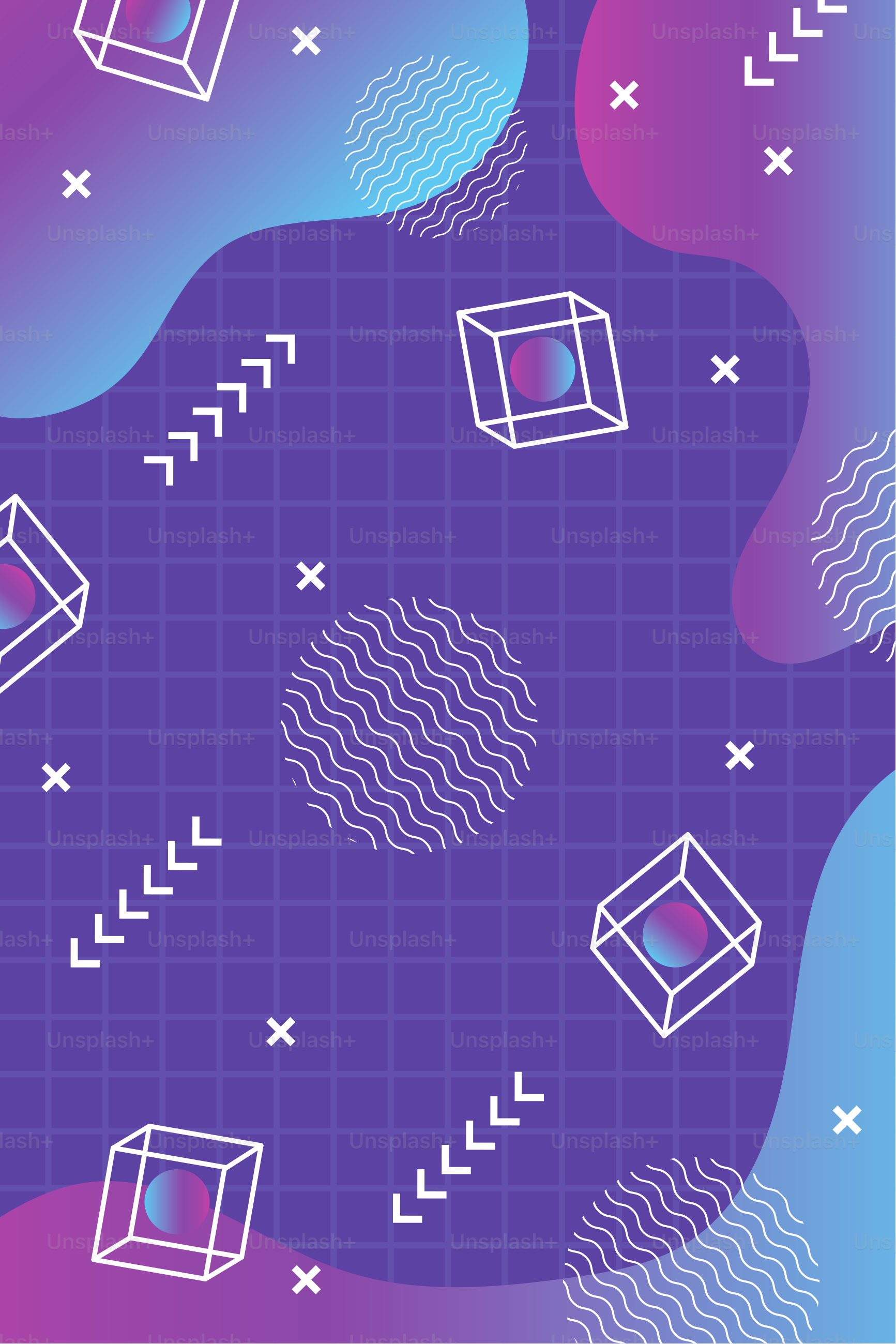 Trendy geometric vintage trend 80s 90s style abstract grid banner ...