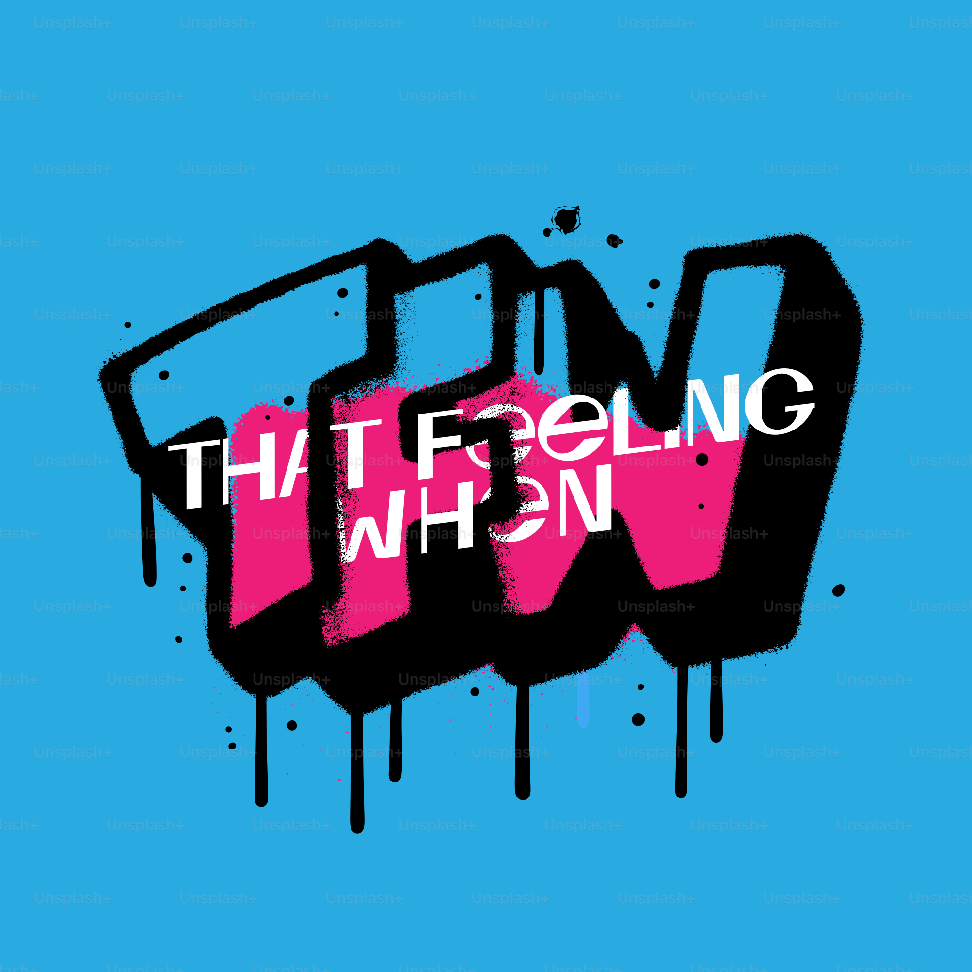 TFW - urban graffiti abbreviation lettering collage with drawn street ...