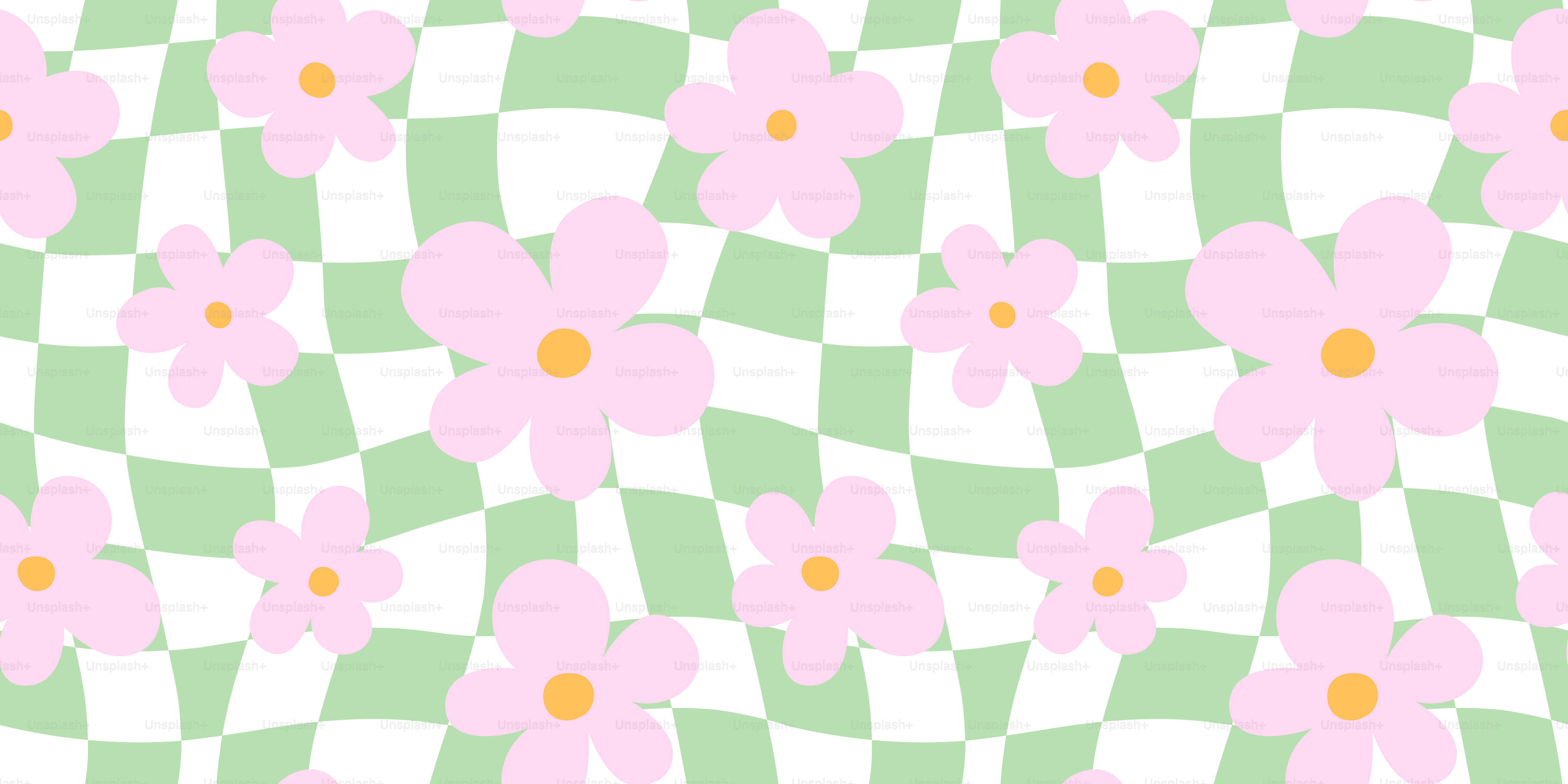 Trendy floral seamless pattern illustration. Vintage 70s style hippie ...