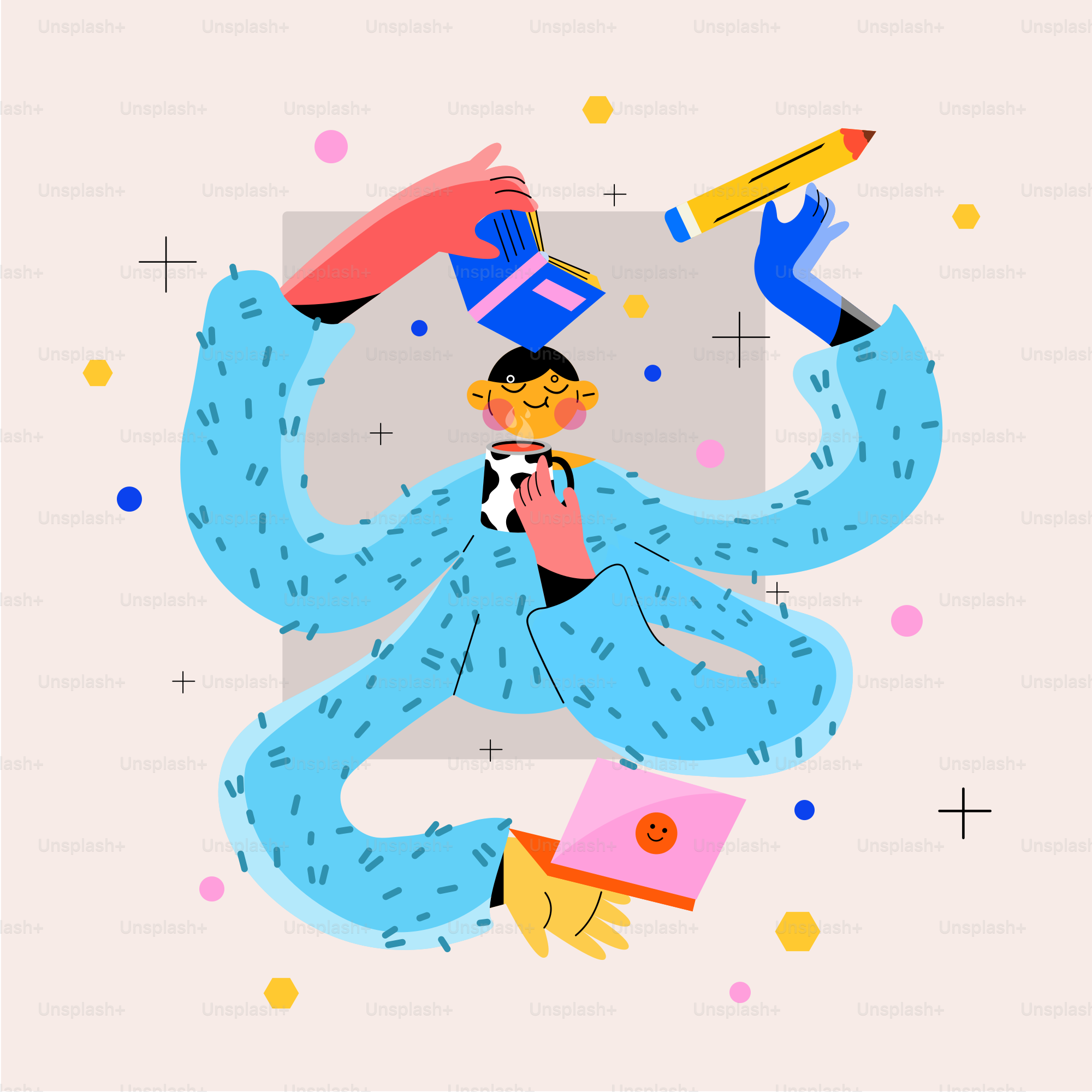 A drawing of a person holding a pencil vector – Multitasker Image on ...