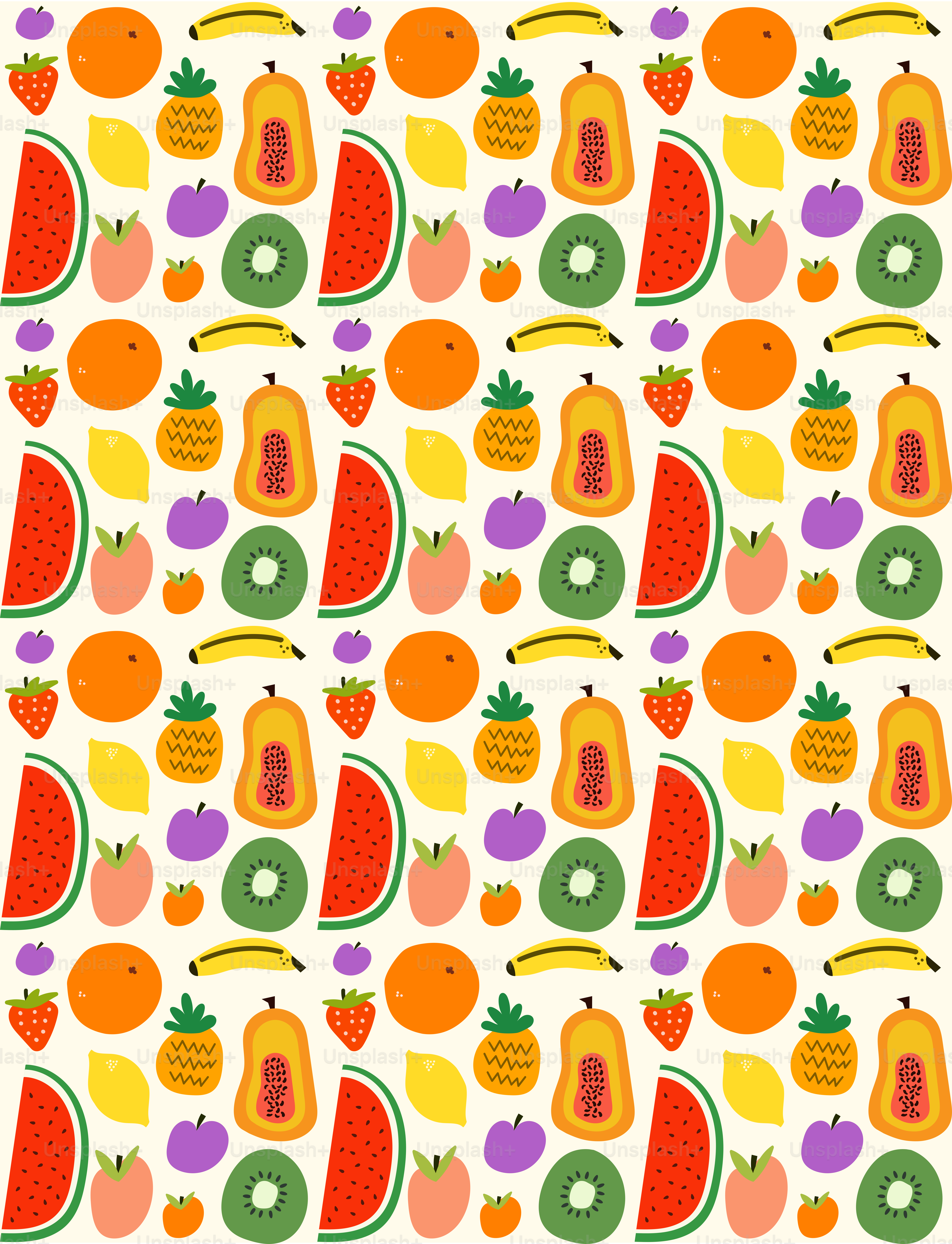 A pattern of fruits and vegetables on a white background vector – Food ...