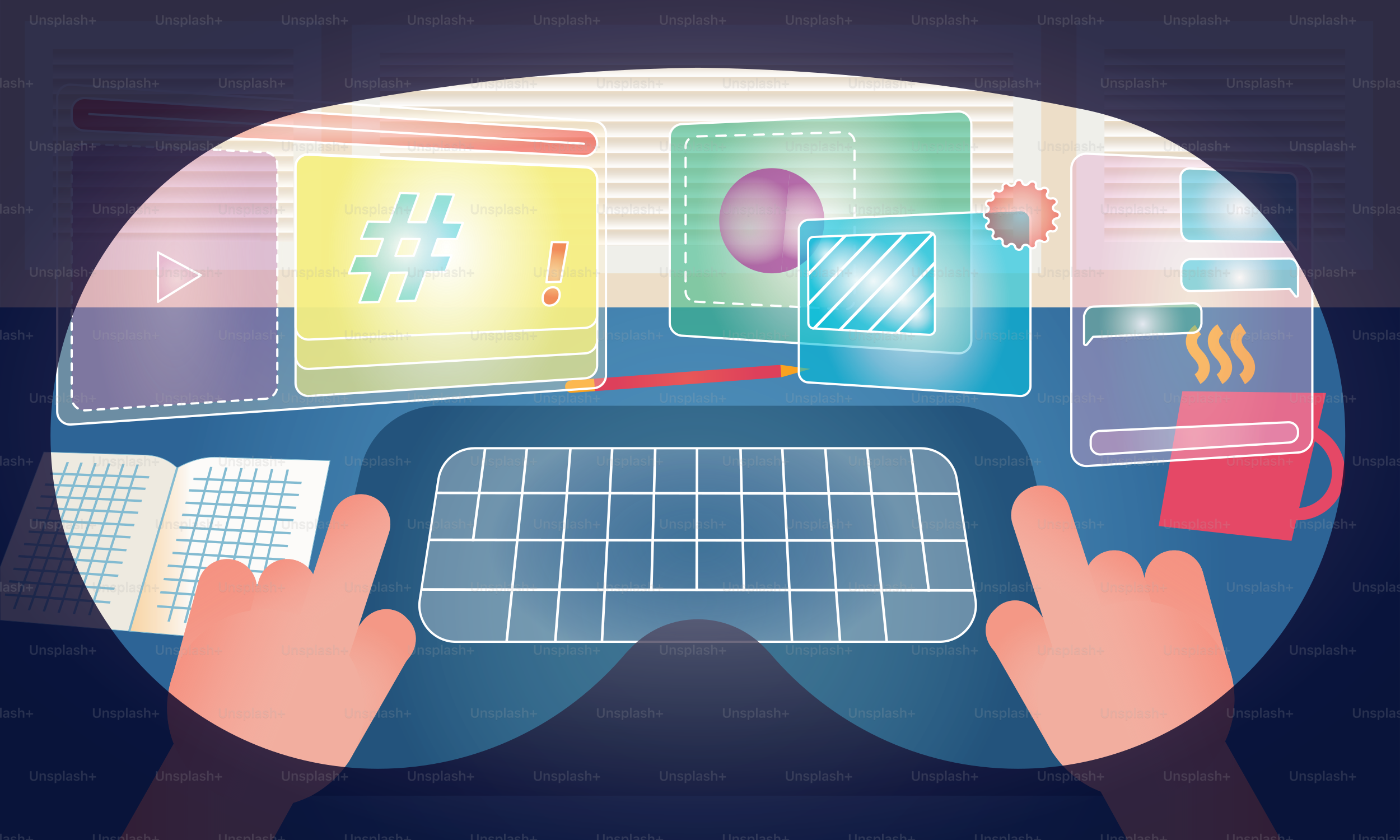A person using a keyboard and mouse to play a video game vector – Tech ...
