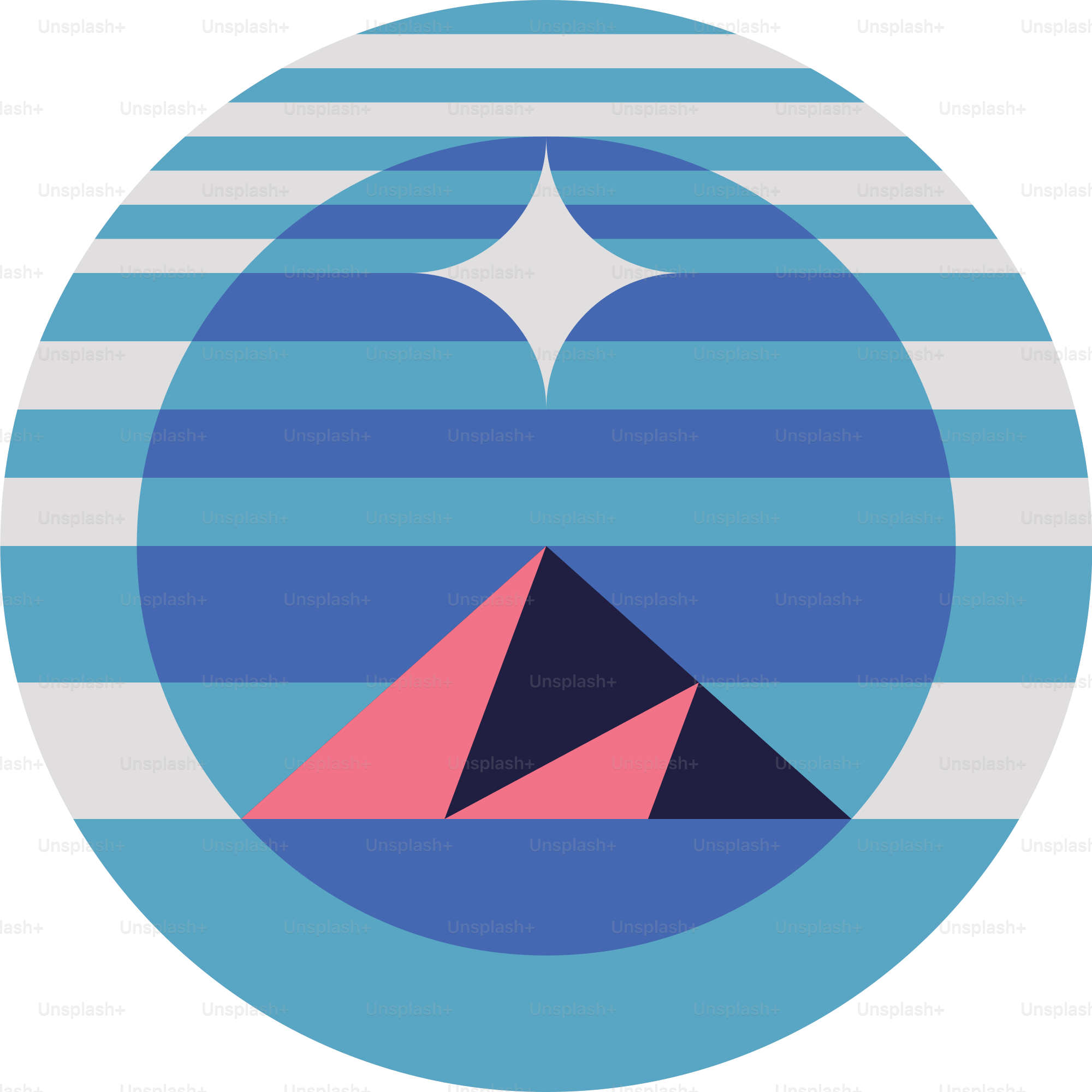 Foto Um círculo azul com um triângulo rosa dentro dele – Imagem de ...