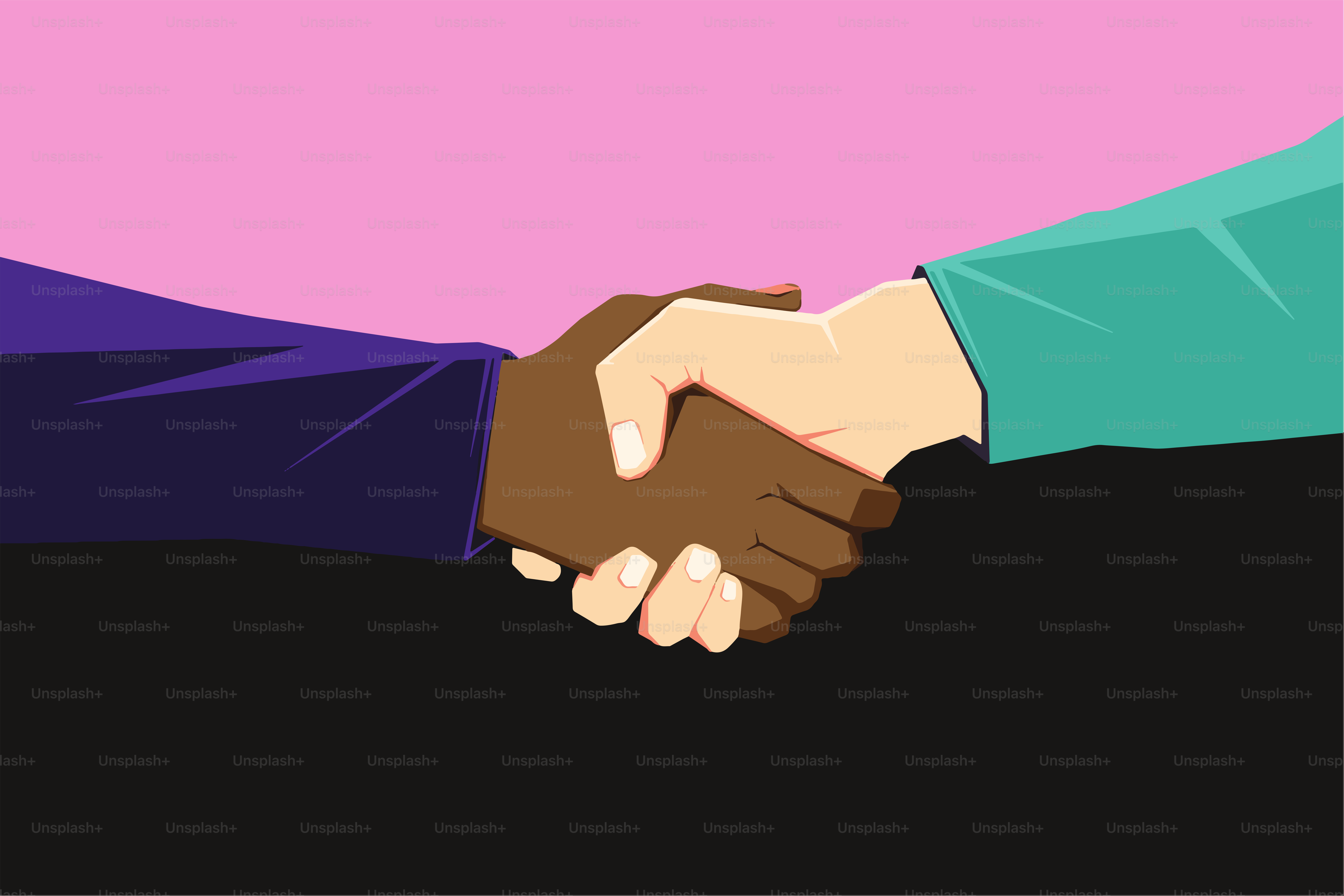 Élimination de la discrimination raciale. Poignée de main afro ...