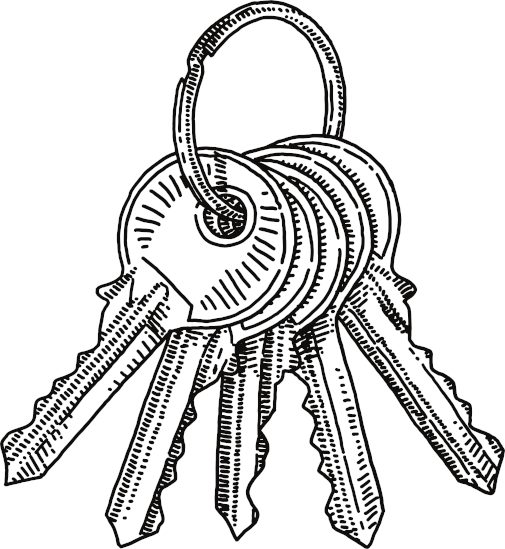 Dessin vectoriel simple d’un trousseau de clés photo – Groupe Photo sur ...