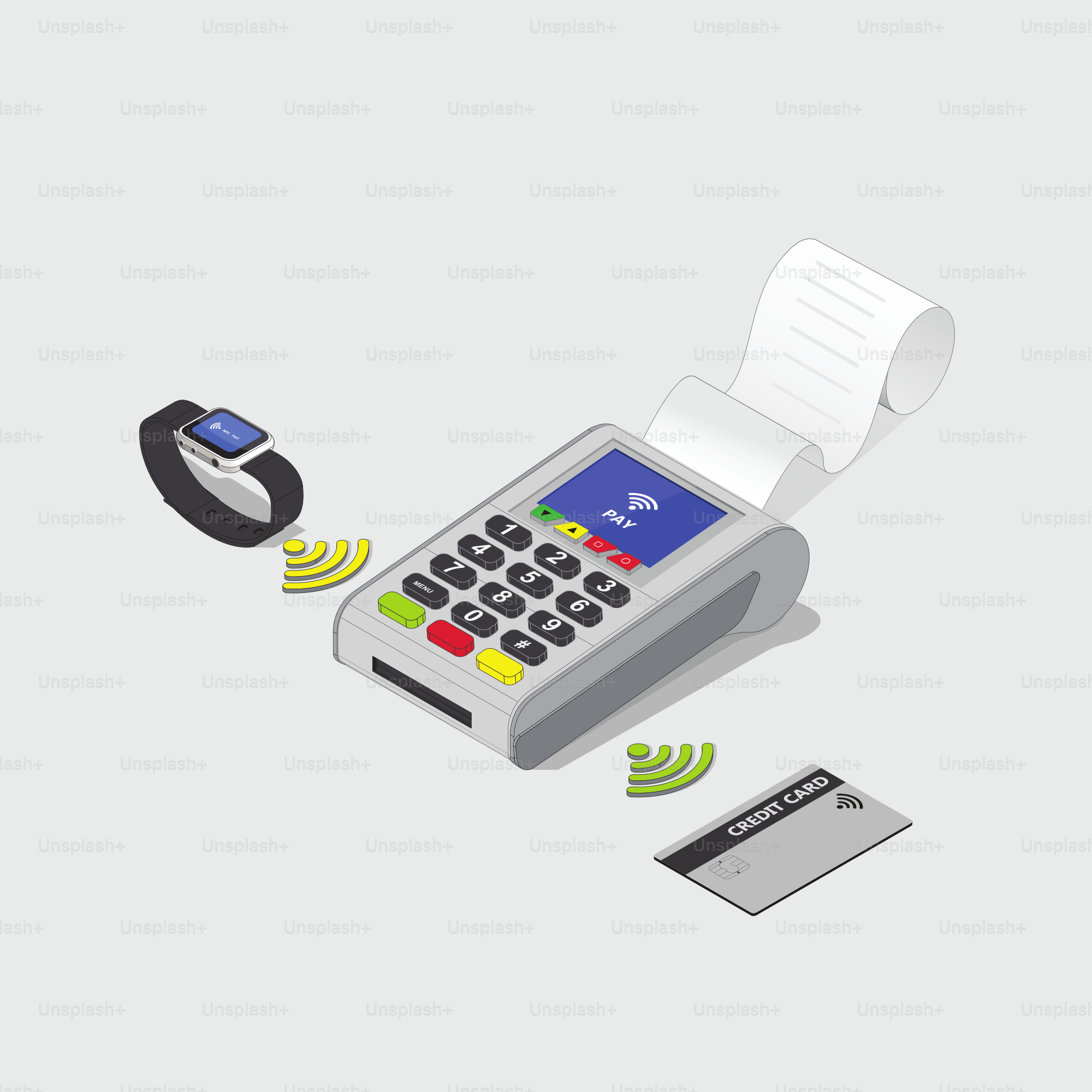 Isometric Illustration of Contactless payment. vector – Concepts Image ...