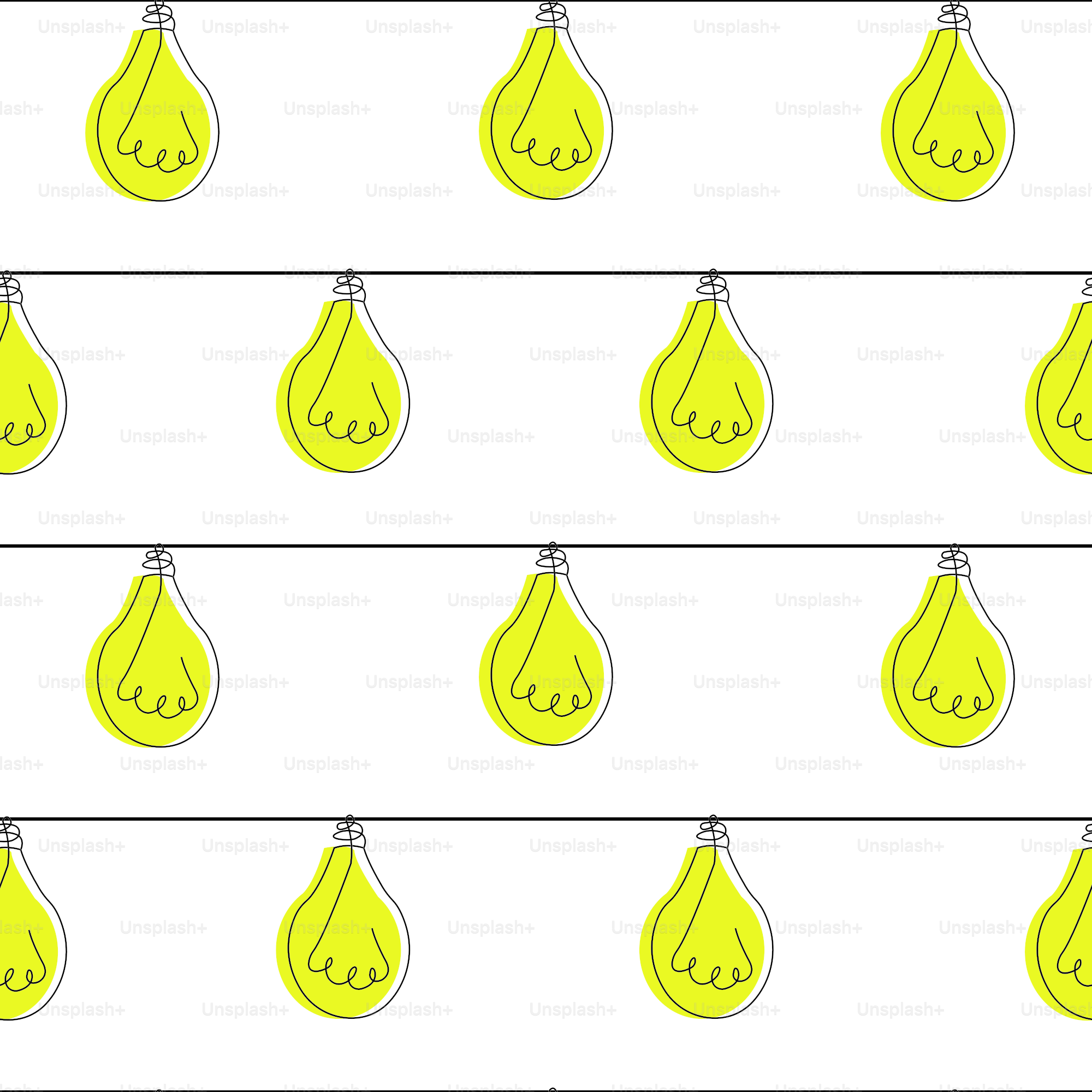 A seamless pattern with yellow light bulbs on a string. photo ...
