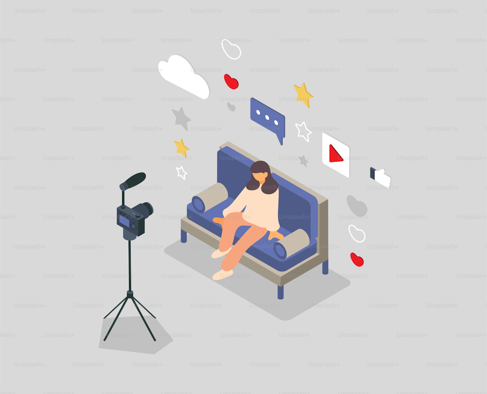 Foto Vlog de video de transmisión en vivo. Ilustración vectorial ... Foto Vlog de video de transmisión en vivo. Ilustración vectorial ...