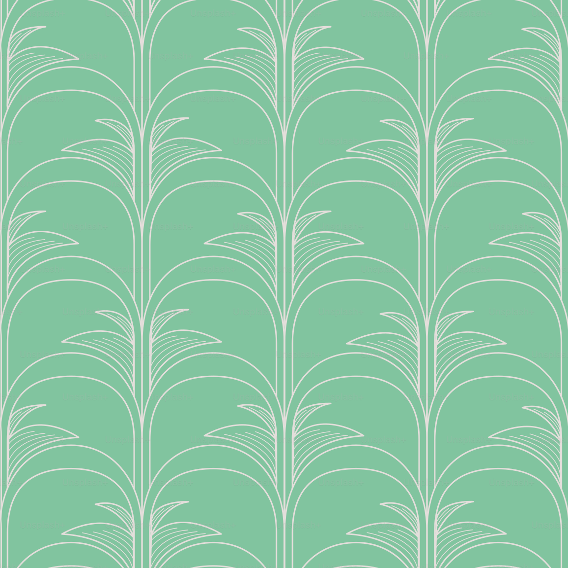 A simple seamless arched palm print pattern to suit a modern Art Deco ...