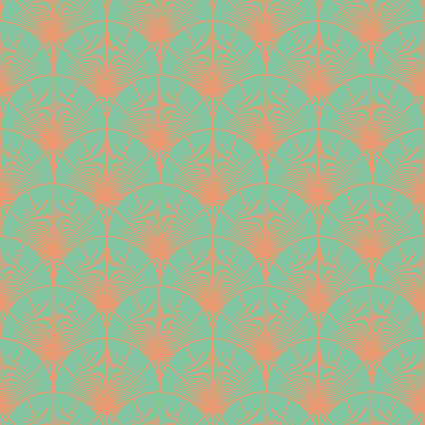 A simple art deco inspired seamless patterned background featuring ...