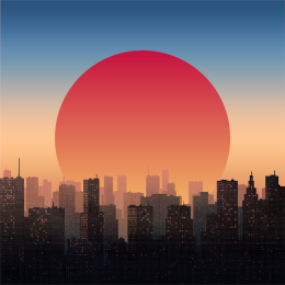 Vector illustration of city at sunset. vector – City Image on Unsplash