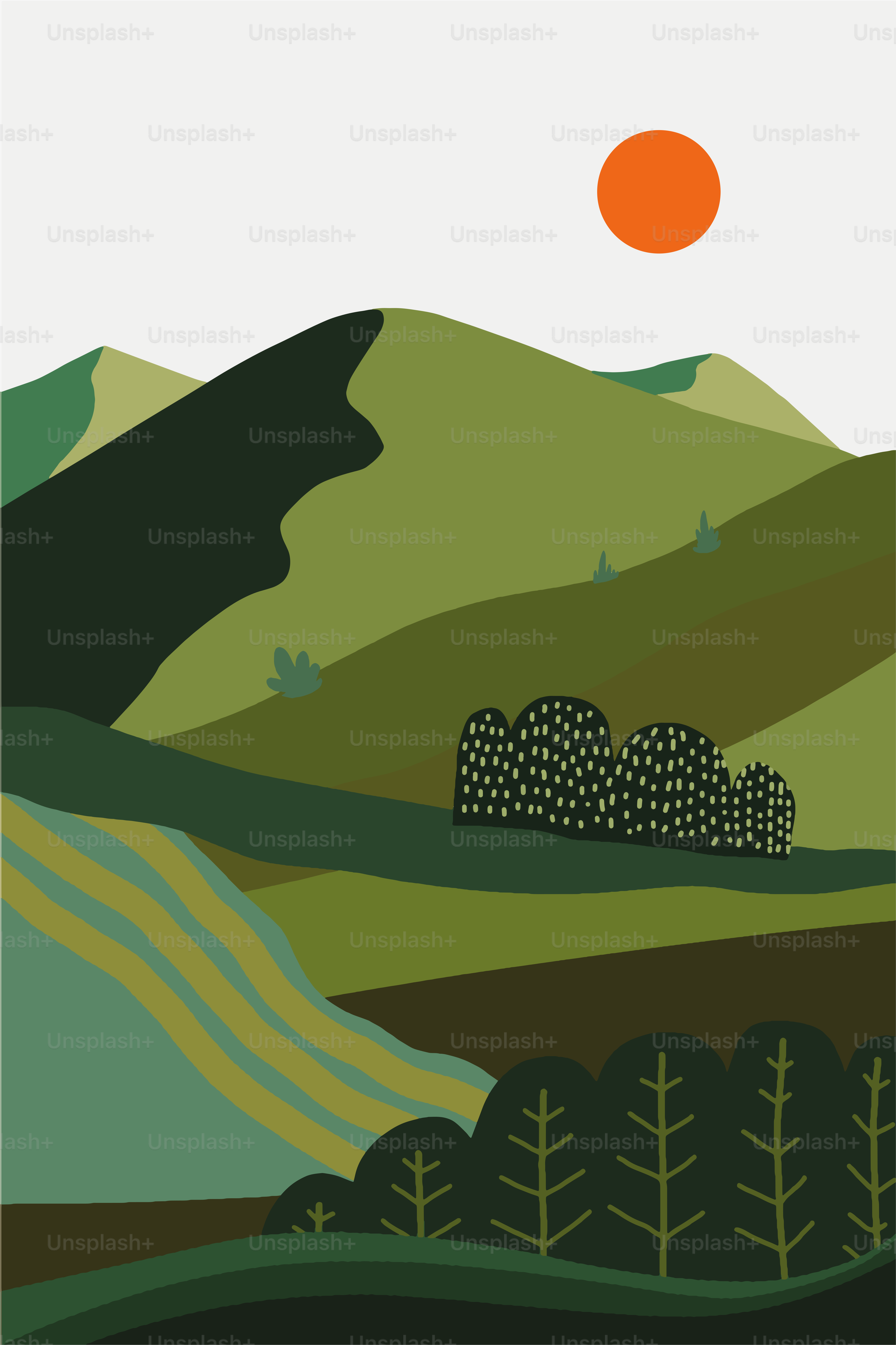 Vector of Nature minimal landscape vector – Grass Image on Unsplash