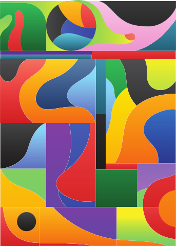 Dynamic geometric vector illustration artwor. A fusion of clean lines ...