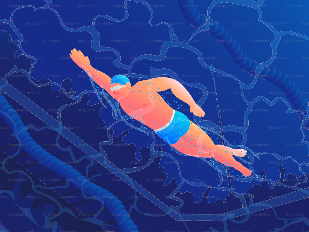 Dive into the refreshing world of swimming with this vector ...