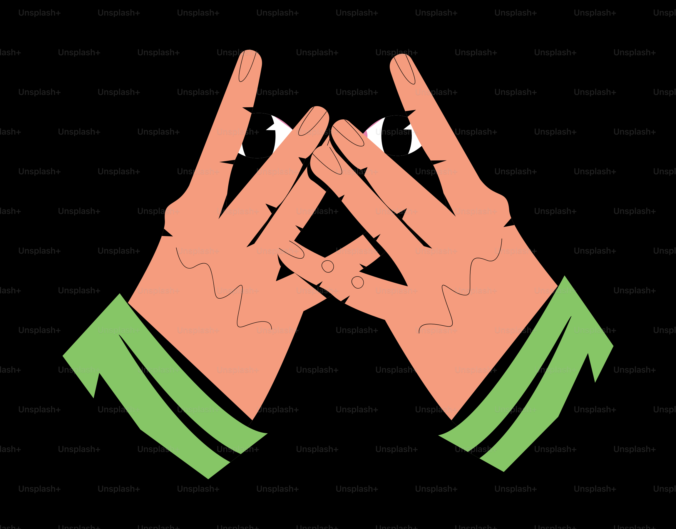 Two hands making the v sign with their fingers vector – Illustration ...