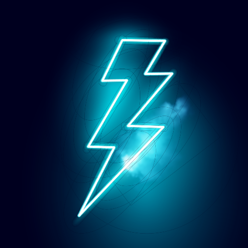 Neon Blue Lightning