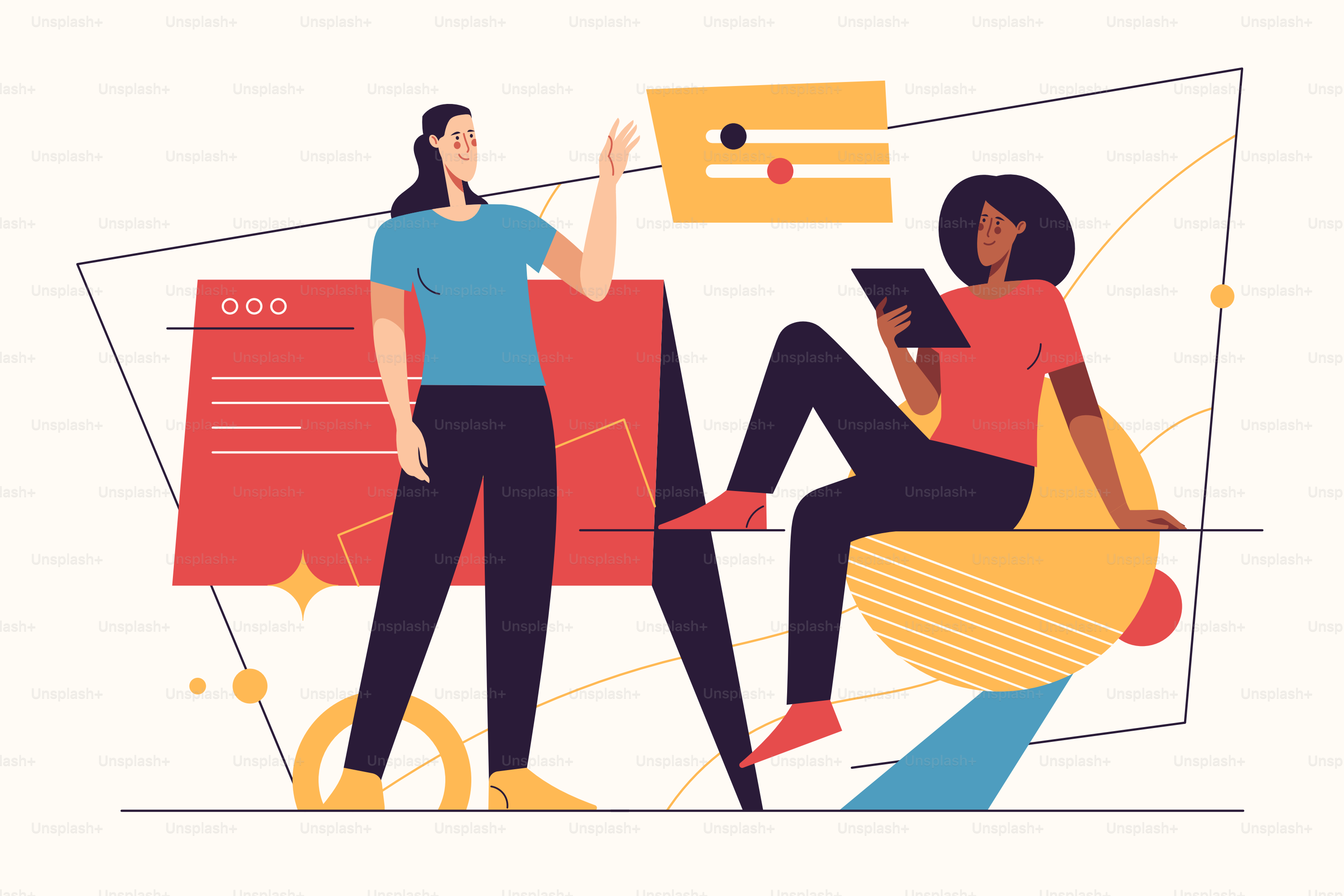 Vector illustration on the subject of data gathering, business ...